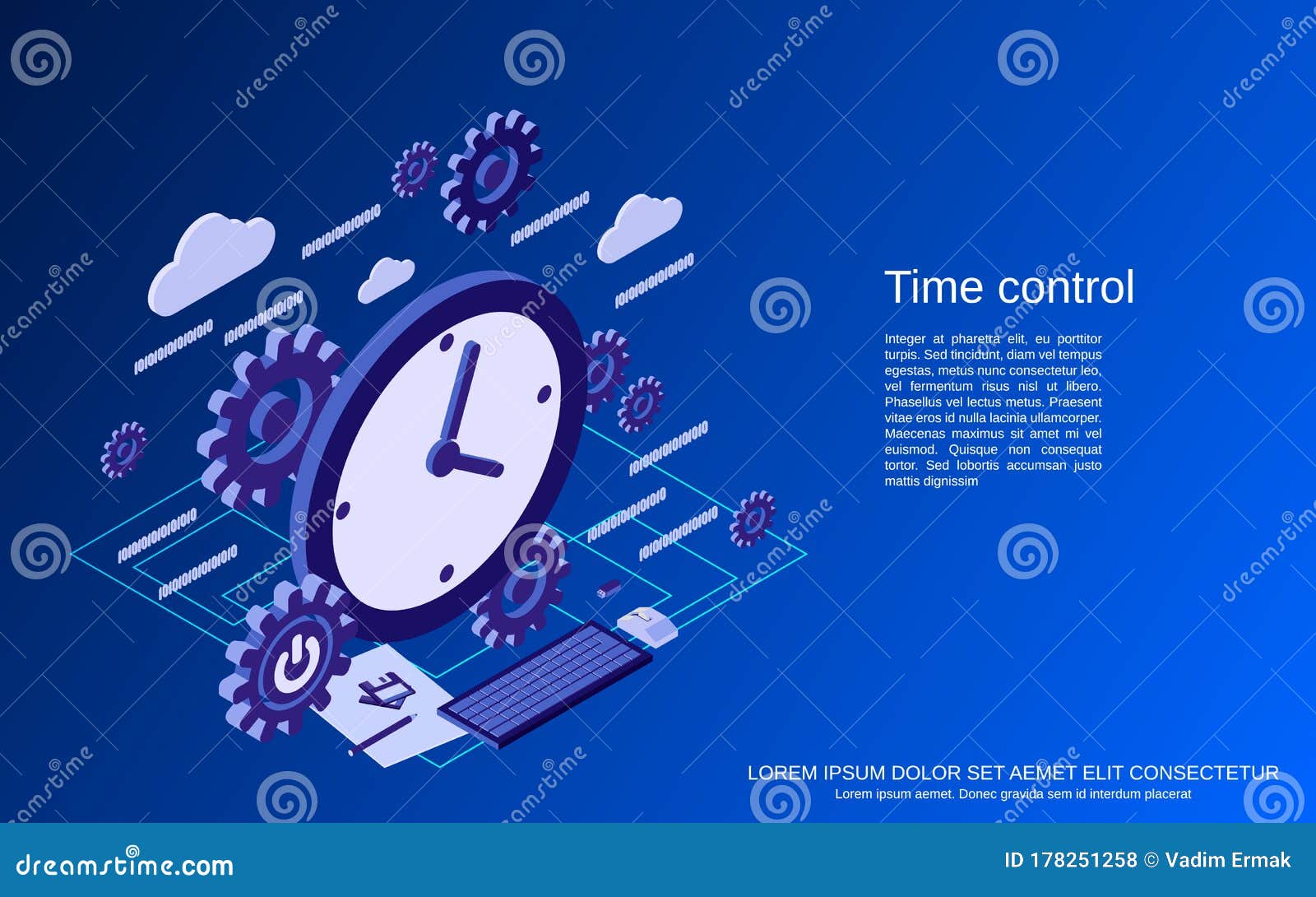 Time Control Vector Concept Stock Vector - Illustration of optimization ...