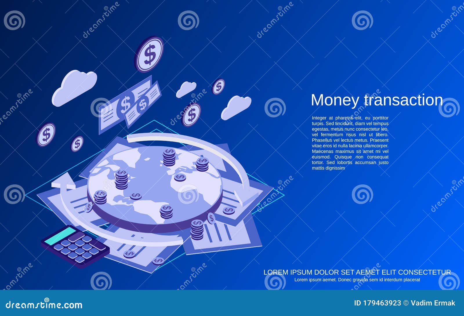 Money Transactions, Financial Transfer Vector Concepе Stock Vector ...