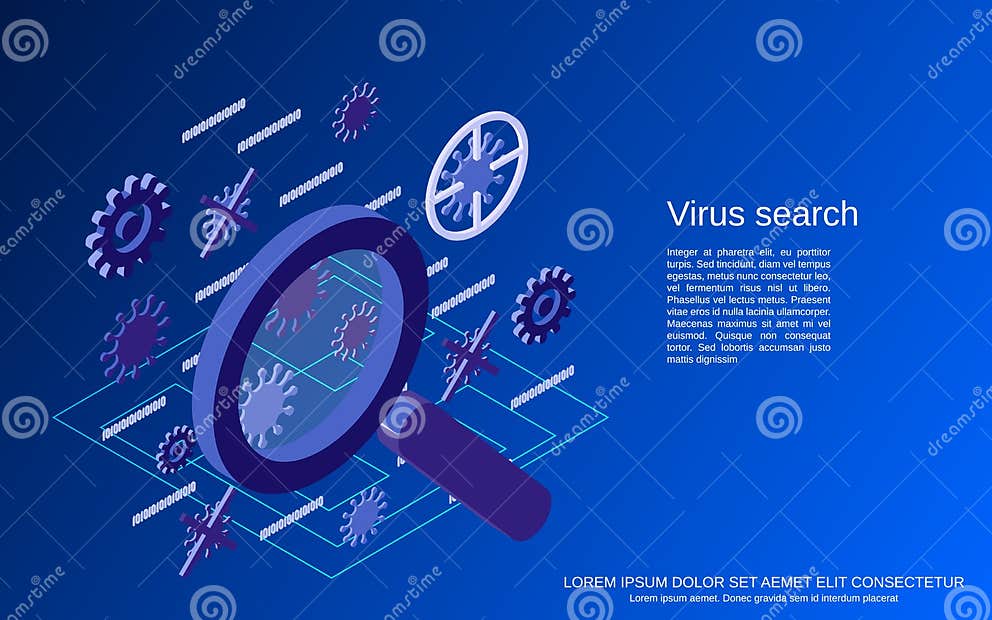 Computer Security, Virus Search, Antivirus, Data Protection Vector ...
