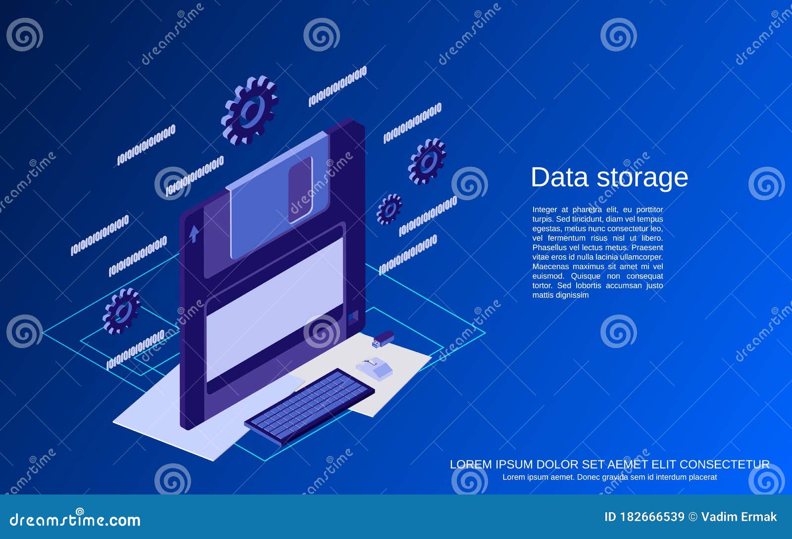 Data Storage Flat Isometric Vector Concept Stock Vector - Illustration ...