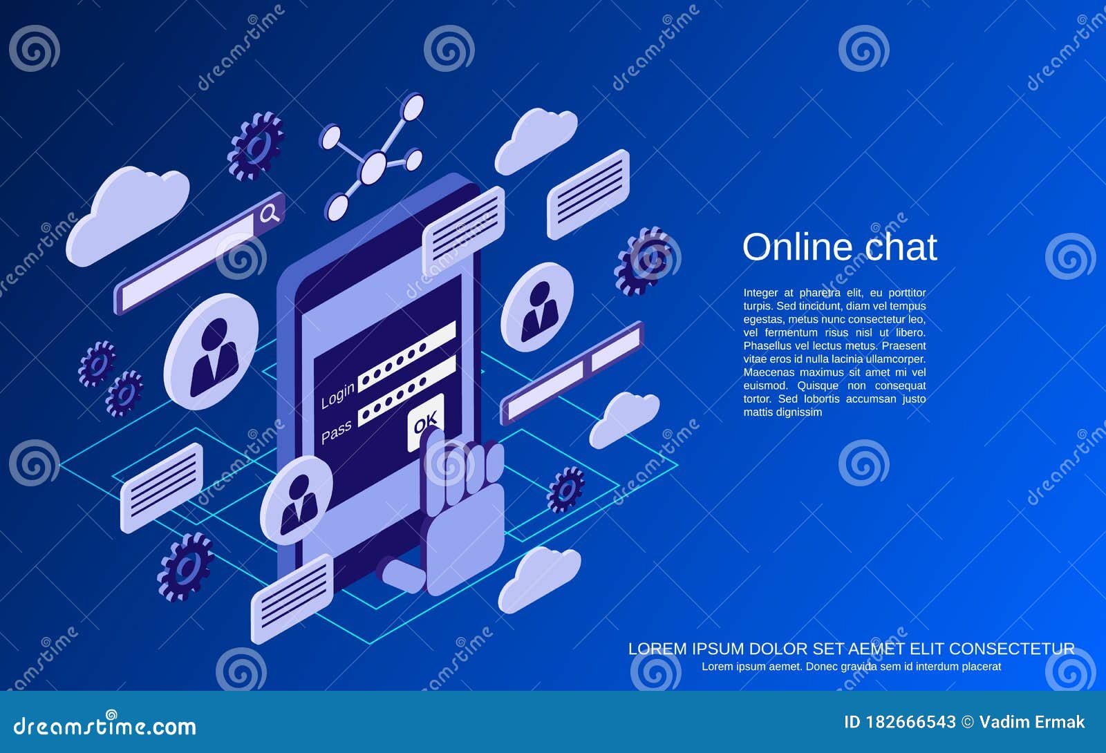 Online Chat, Web Forum, Discussion Vector Concept Stock Vector ...