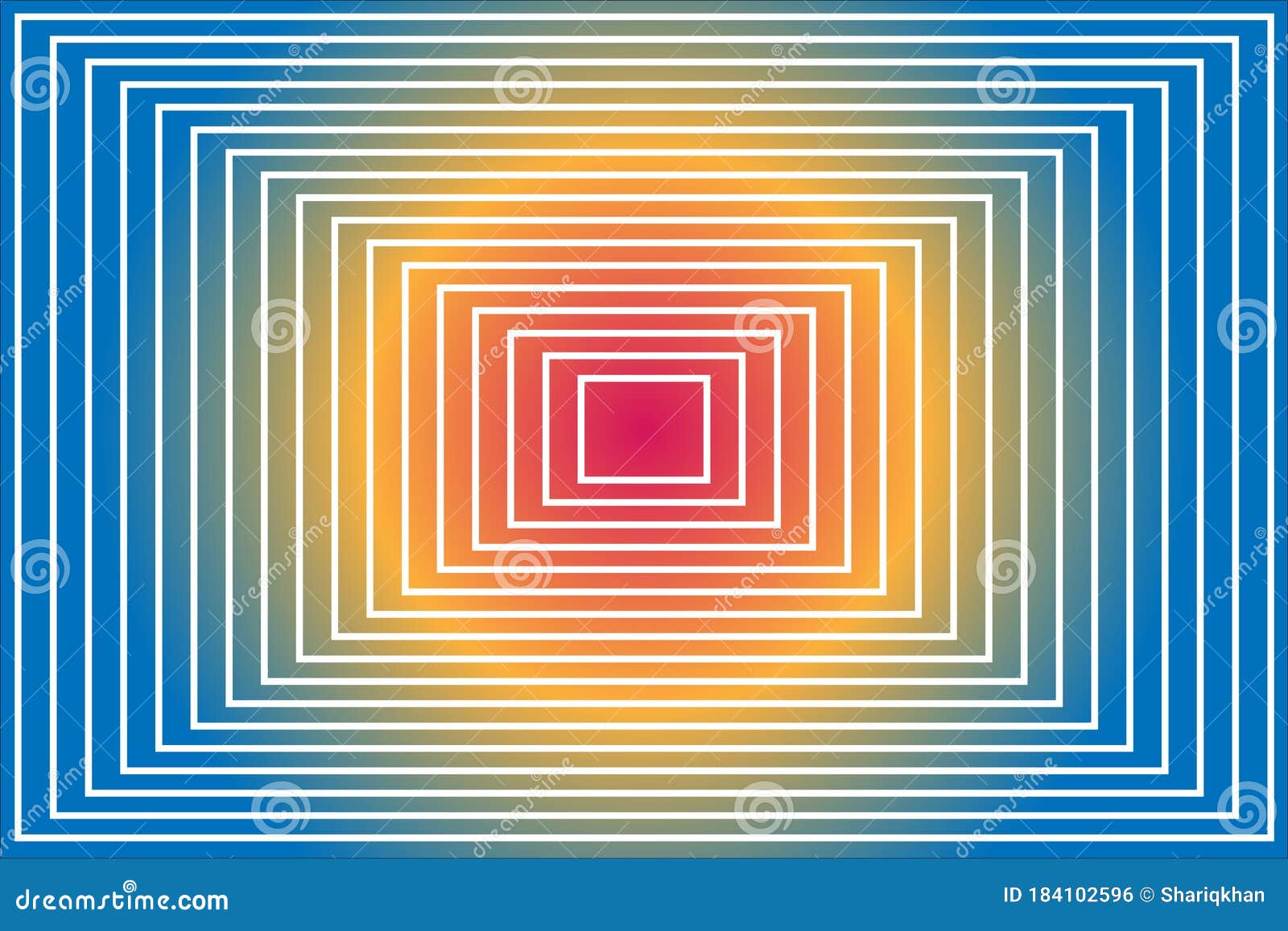 Virtual Depth 3 D Illusion with Squares Geometrical Figure Stock Vector ...