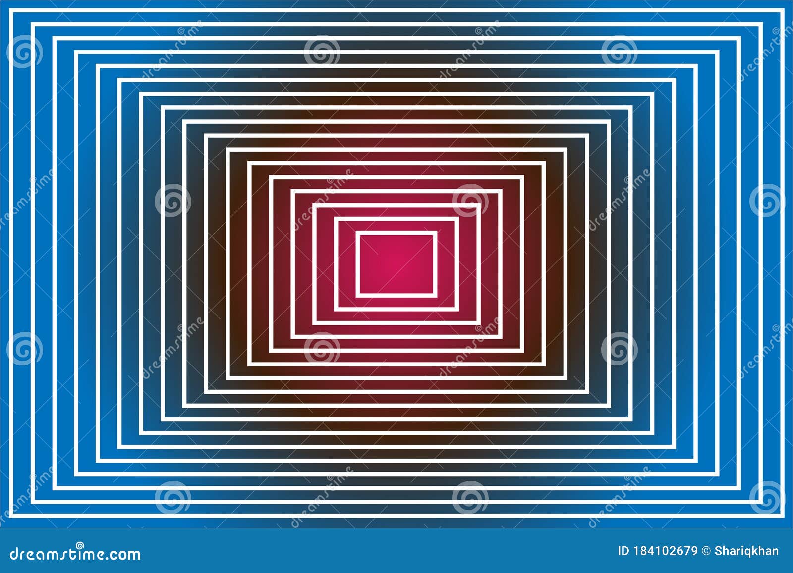 Virtual Depth 3 D Illusion with Squares Geometrical Figure Stock Vector ...