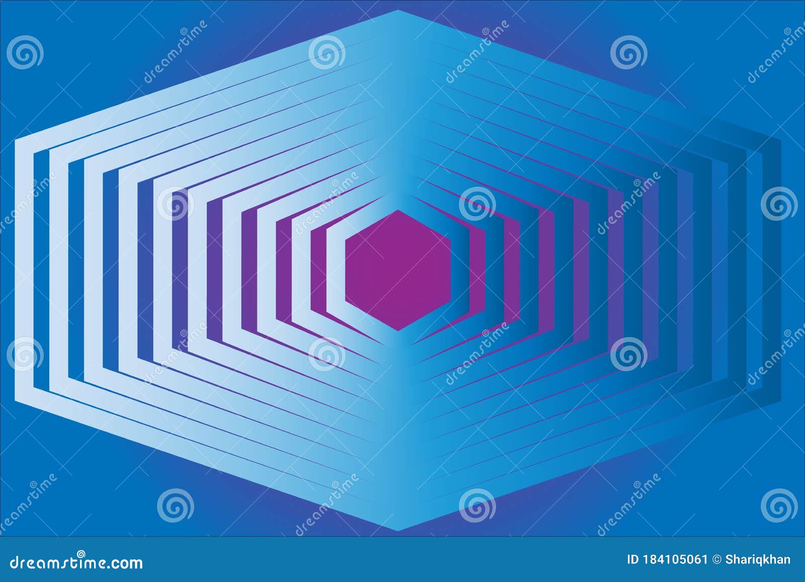 Virtual Depth 3 D Illusion with Squares Geometrical Figure Stock Vector ...