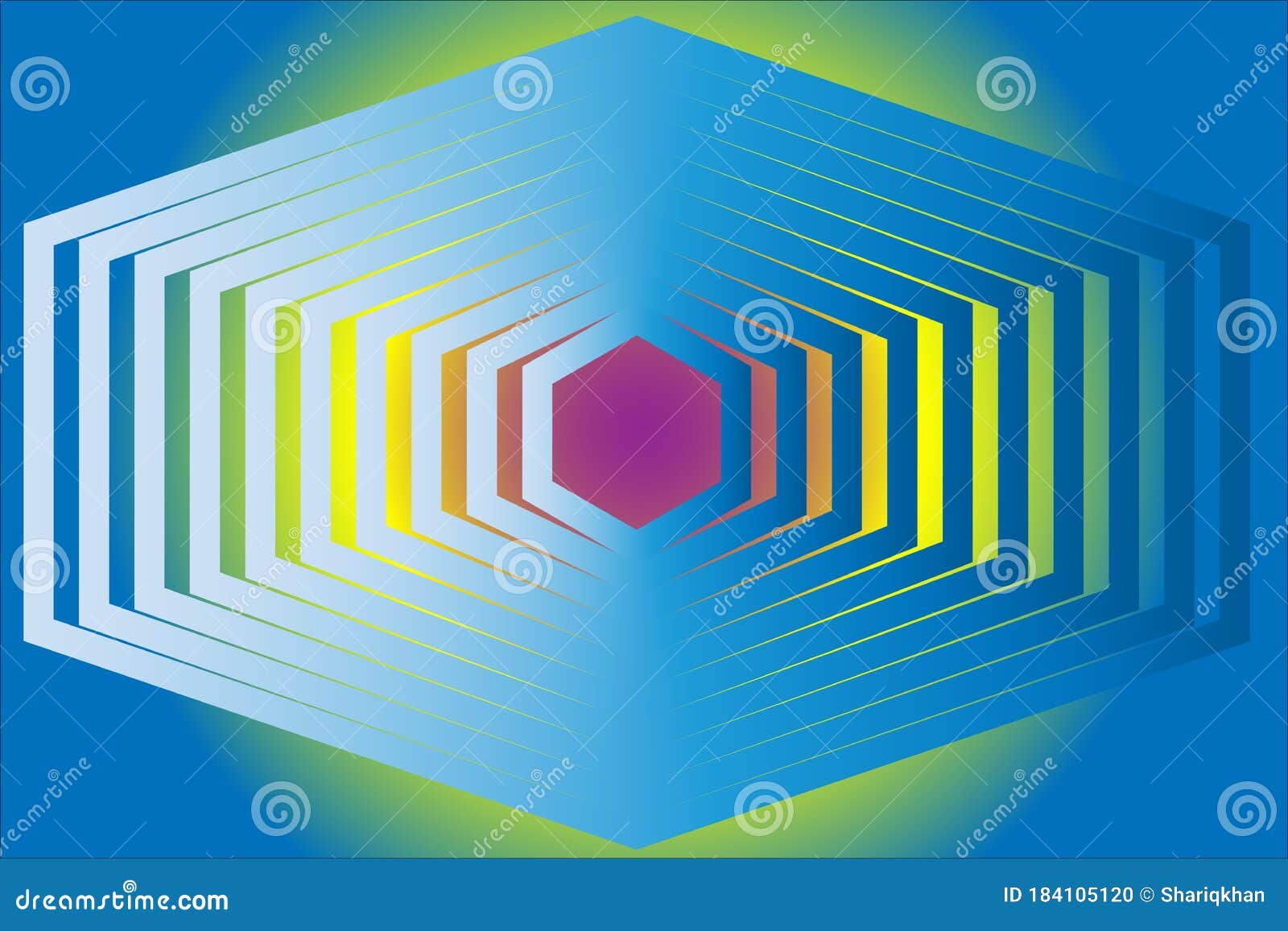 Virtual Depth 3 D Illusion with Squares Geometrical Figure Stock Vector ...