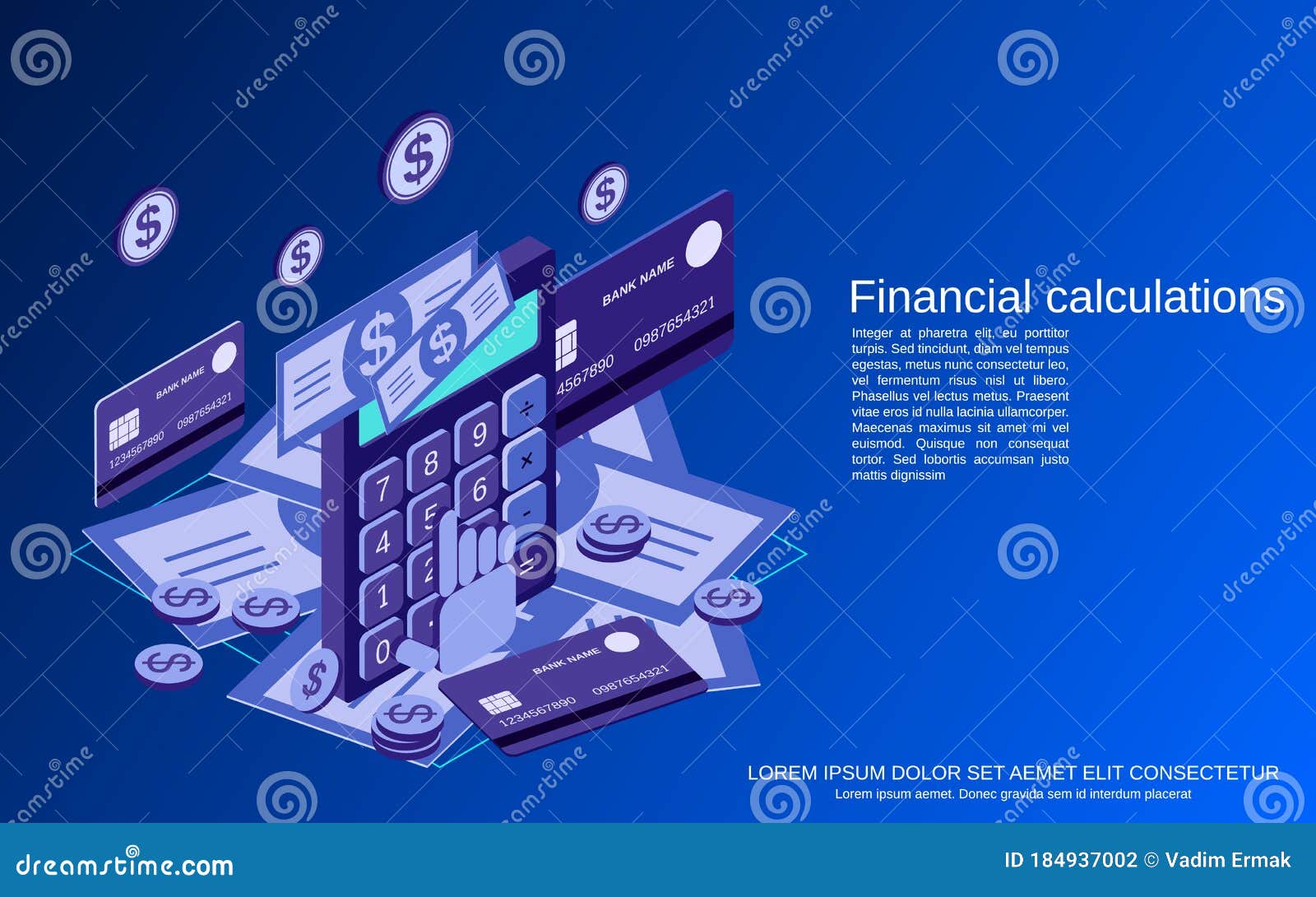 Financial Calculations Flat 3d Isometric Vector Concept Stock Vector ...