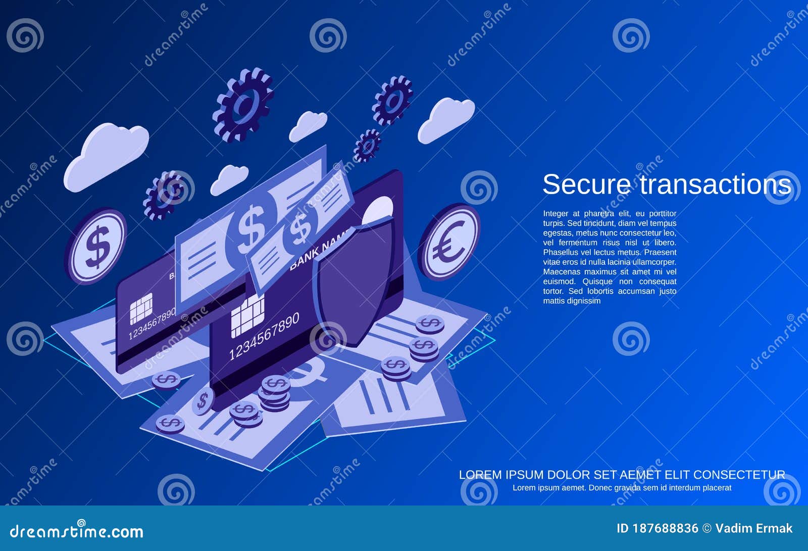 Secure Transaction, Financial Security, Money Protection Vector Concept ...