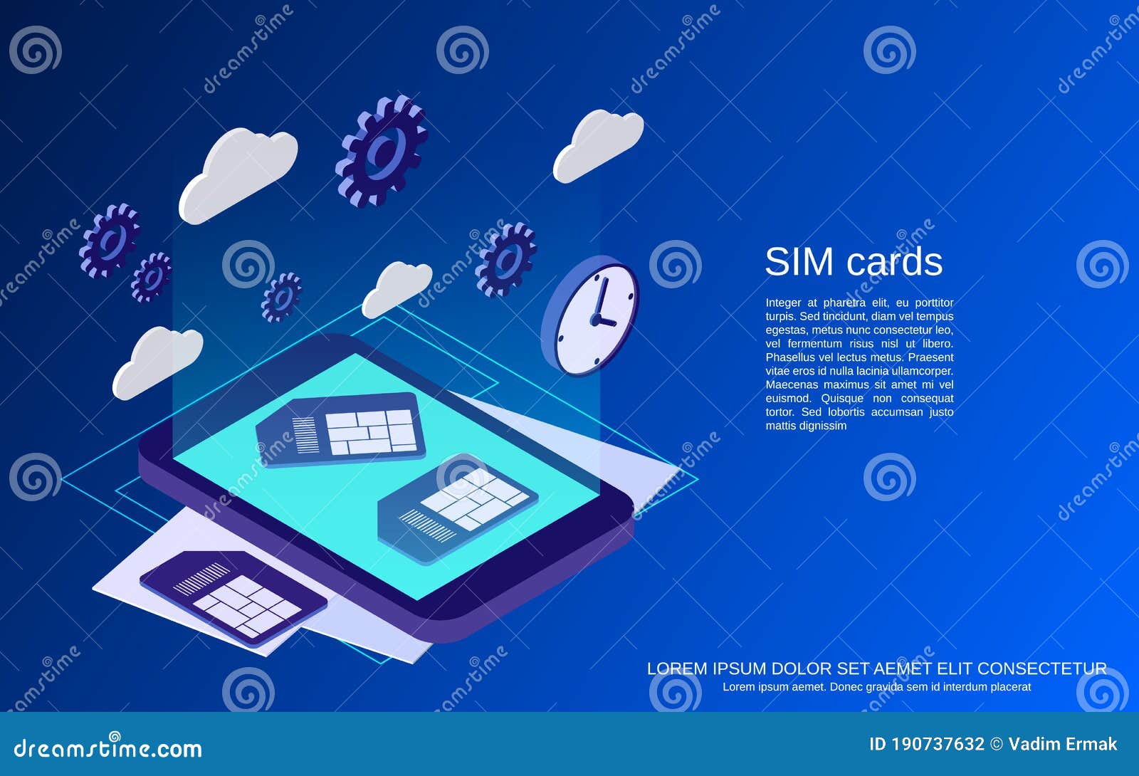 Mobile Phone SIM Cards Vector Concept Stock Vector - Illustration of ...