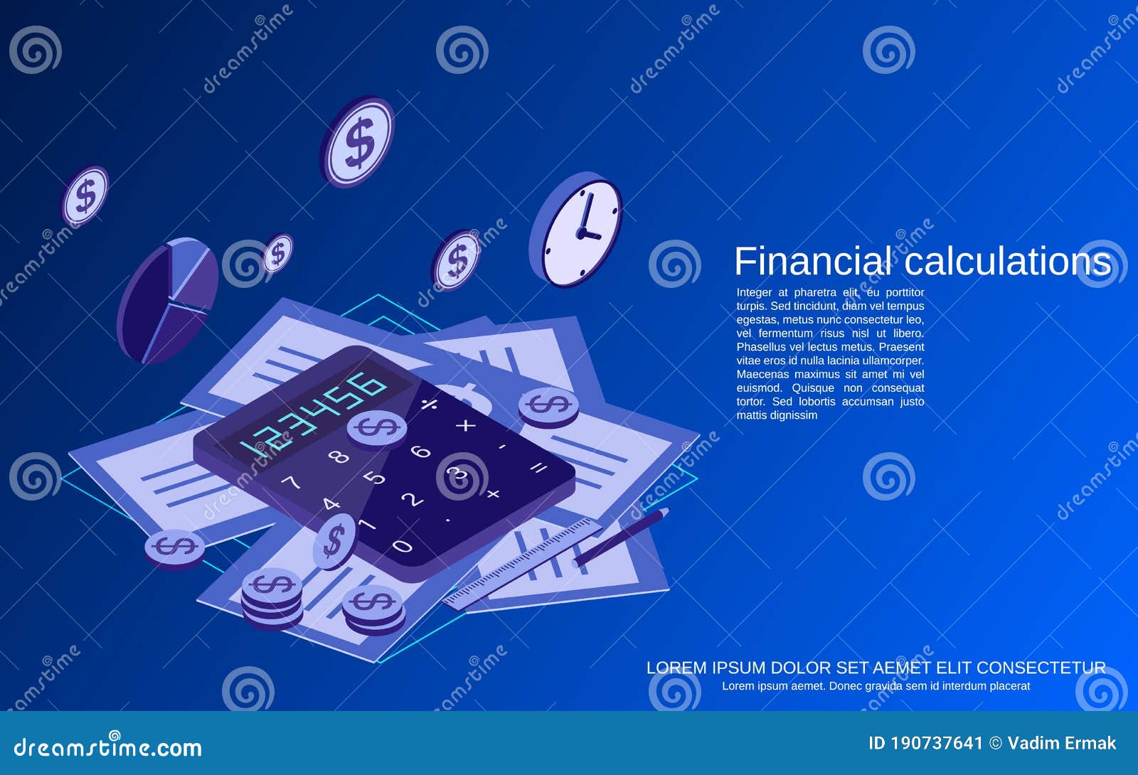 Financial Calculations Vector Concept Stock Vector - Illustration of ...