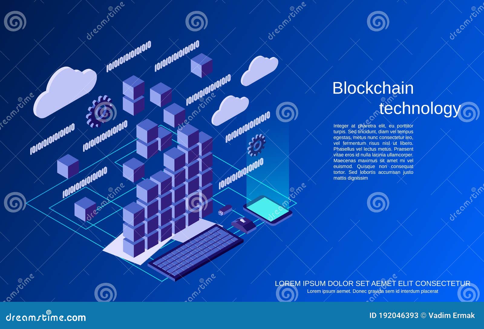 Blockchain Technology Isometric Vector Concept Stock Vector ...