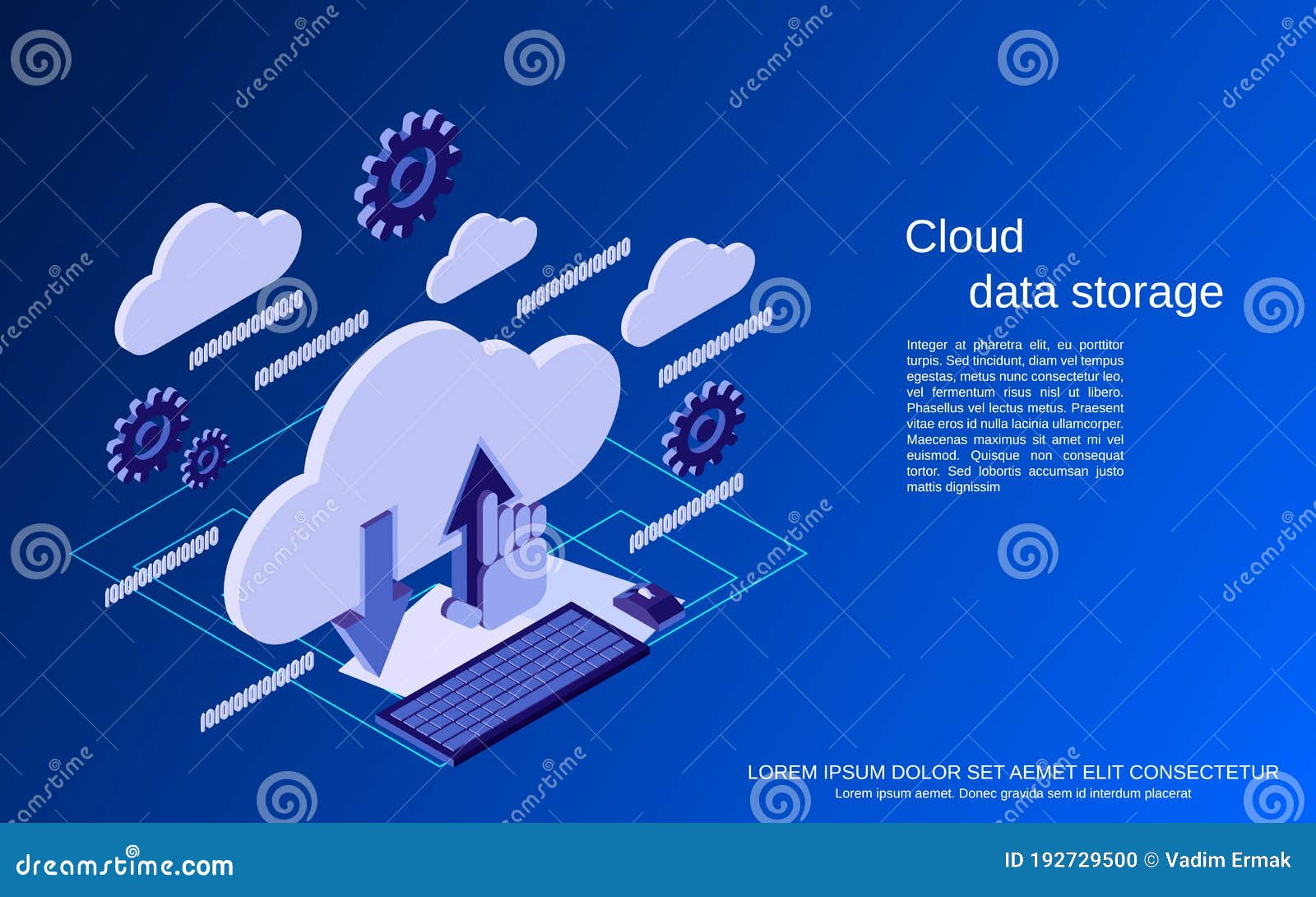 Cloud Computing, Remote Data Storage Vector Concept Stock Vector - Illustration of cloud, server ...