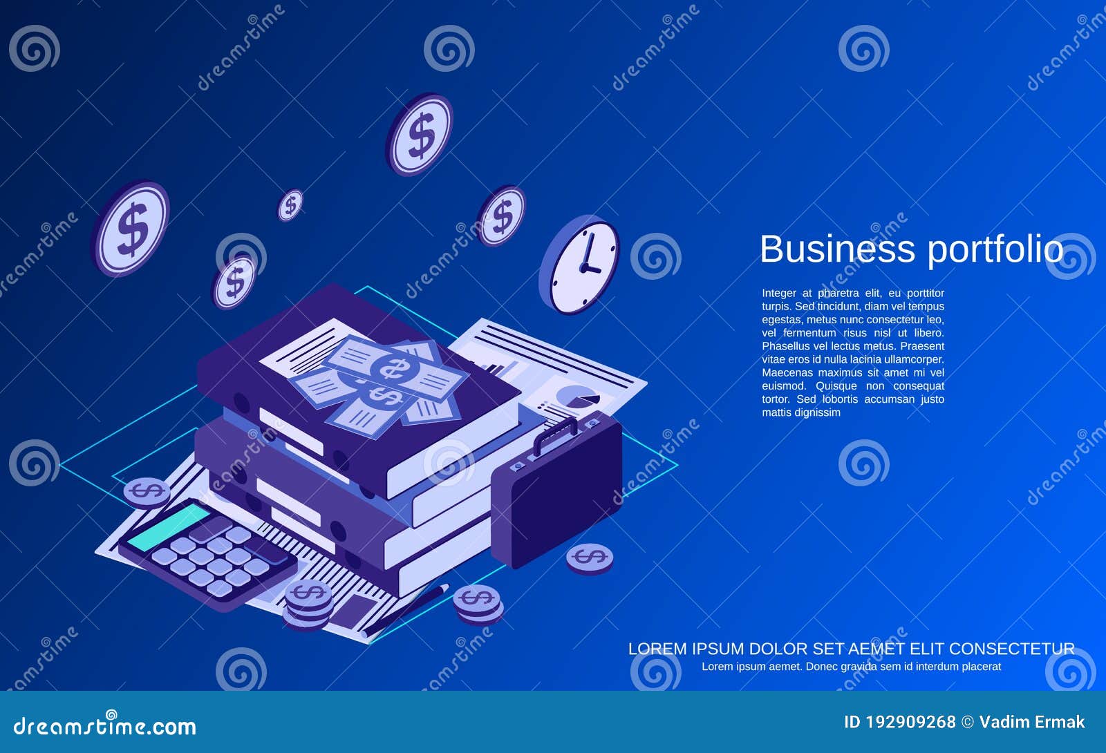 Business Portfolio, Financial Statistics, Analysis, Management Vector ...