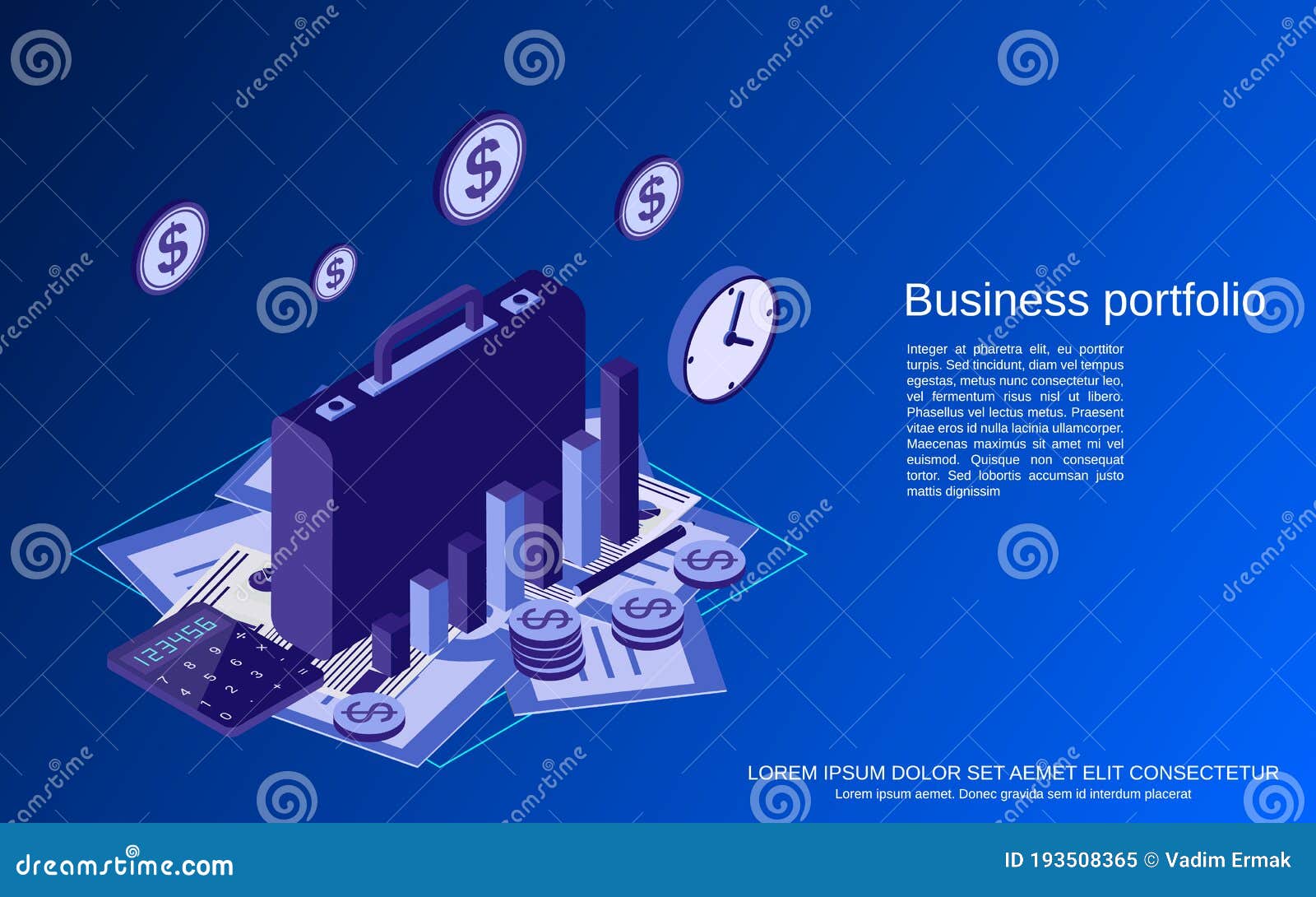 Business Portfolio, Financial Statistics, Analysis, Management Vector ...