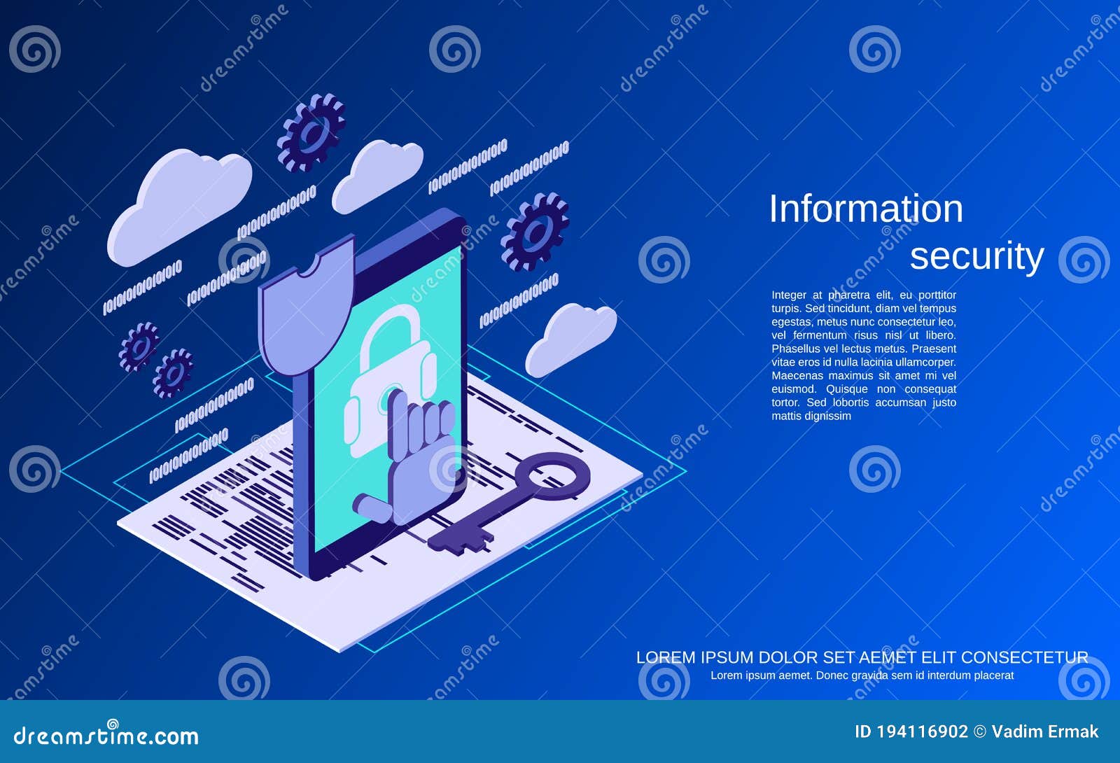 Data Protection, Information Security Isometric Vector Concept Stock Vector - Illustration of ...