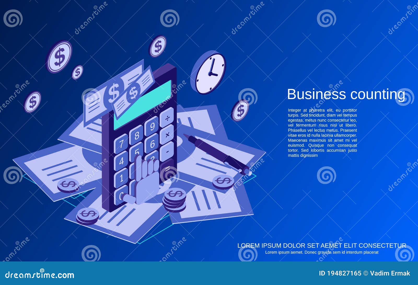 Business Counting, Financial Calculations Vector Concept Stock Vector ...