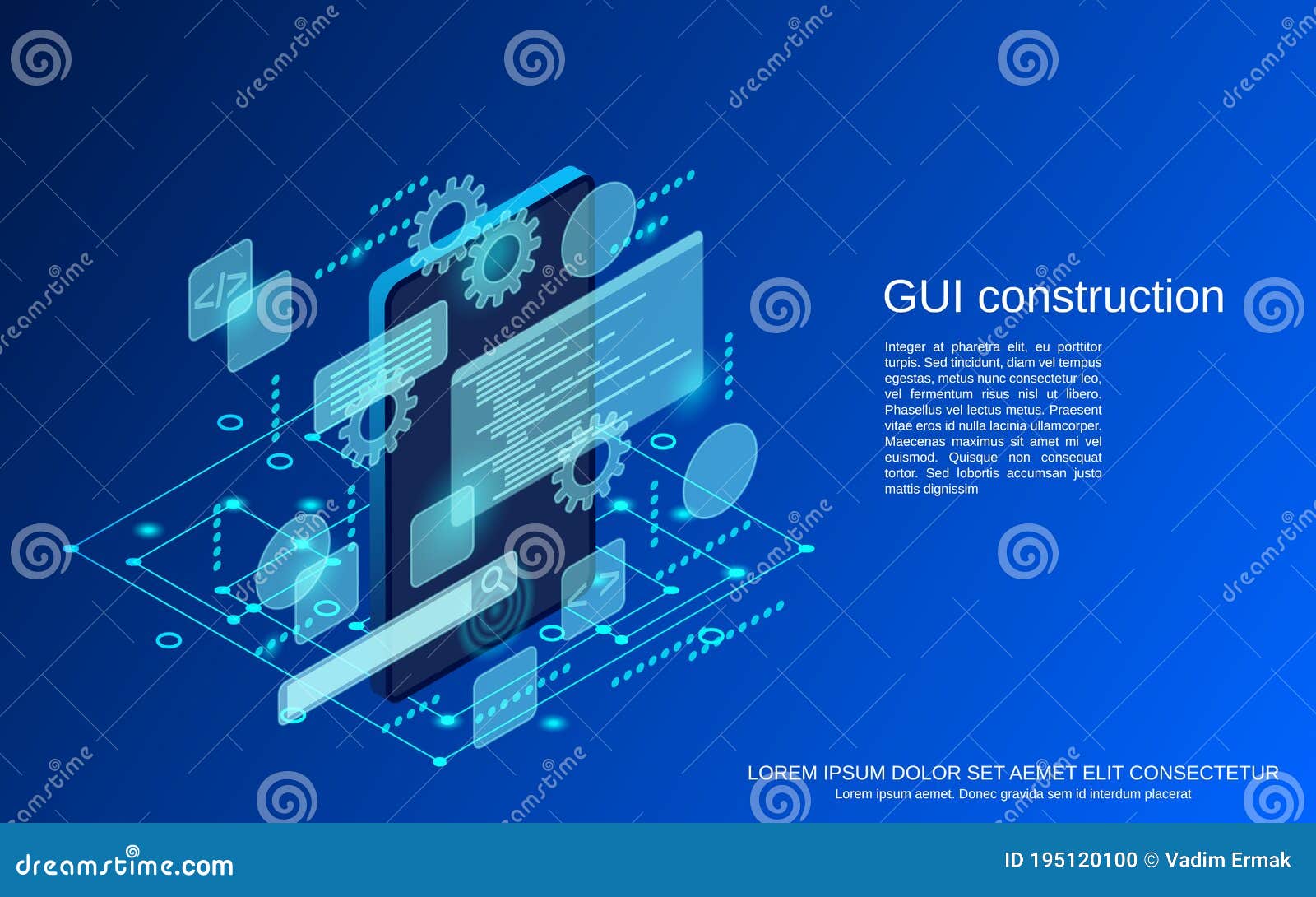 Graphic User Interface Construction, Application Development, Website Design Vector Concept ...