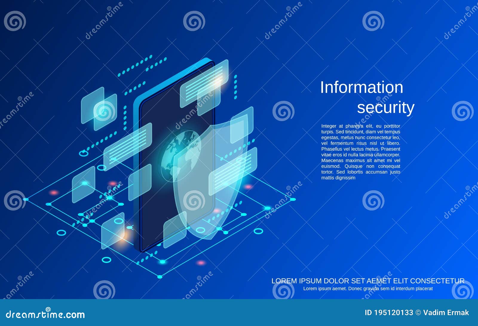Data Protection, Information Security Isometric Vector Concept Stock Vector - Illustration of ...