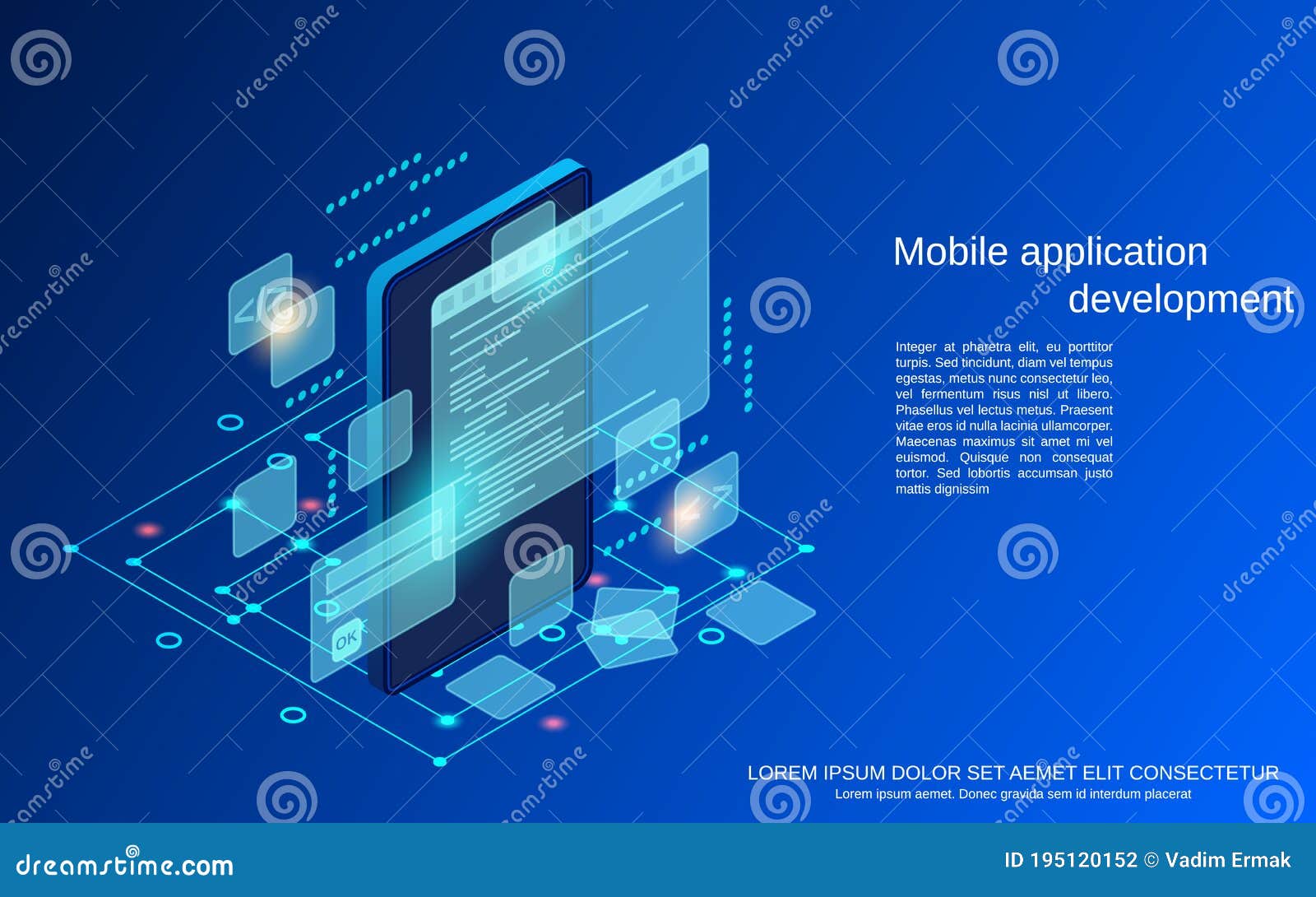 Mobile Application Development, Program Coding Isometric Vector Concept Stock Vector ...