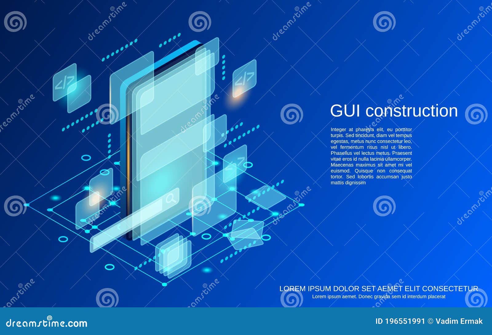 Graphic User Interface Construction, Application Development, Website Design Vector Concept ...
