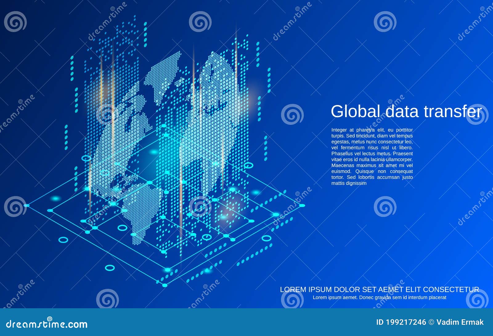 Data Transfer, Global Communications Isometric Vector Concept Stock ...