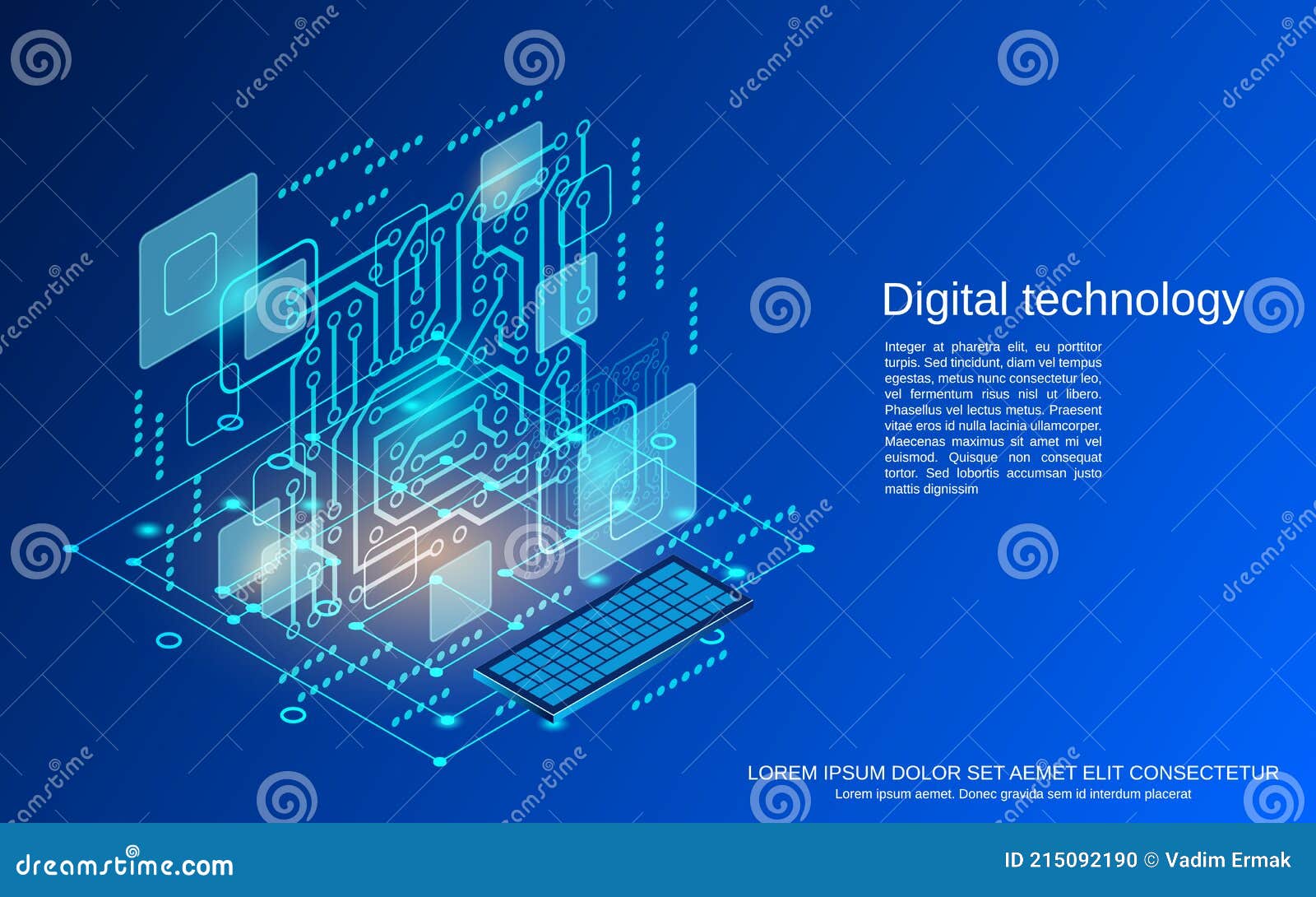 Digital Technology Isometric Vector Concept Stock Vector - Illustration ...