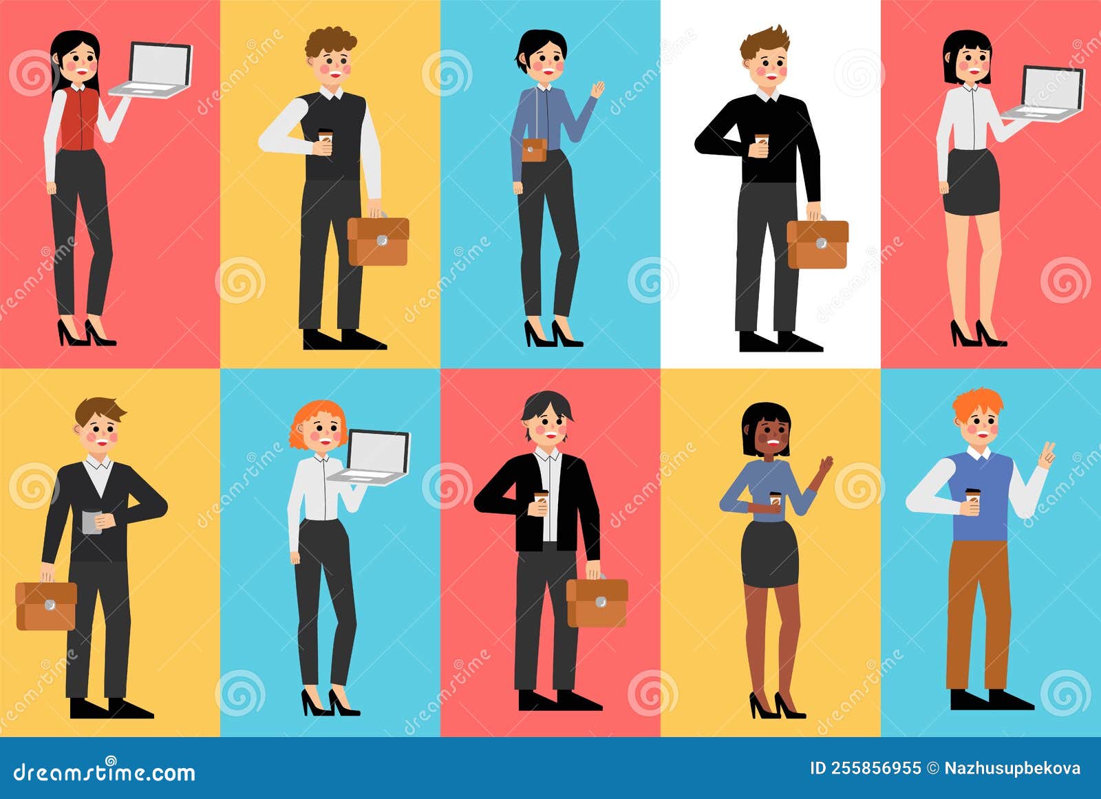 Group of People, Business People and Business Women Working in Office ...