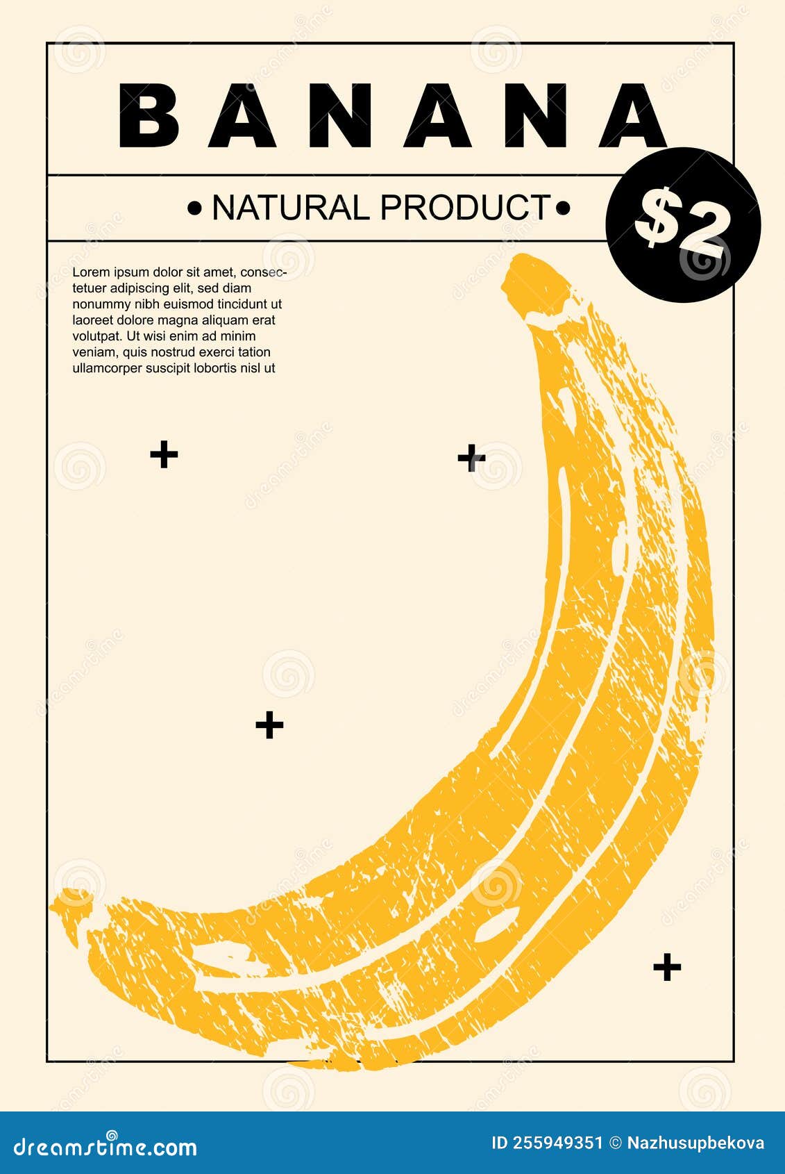 Banana. Set of Posters of Fruits and Vegetables in a Abstract Draw ...