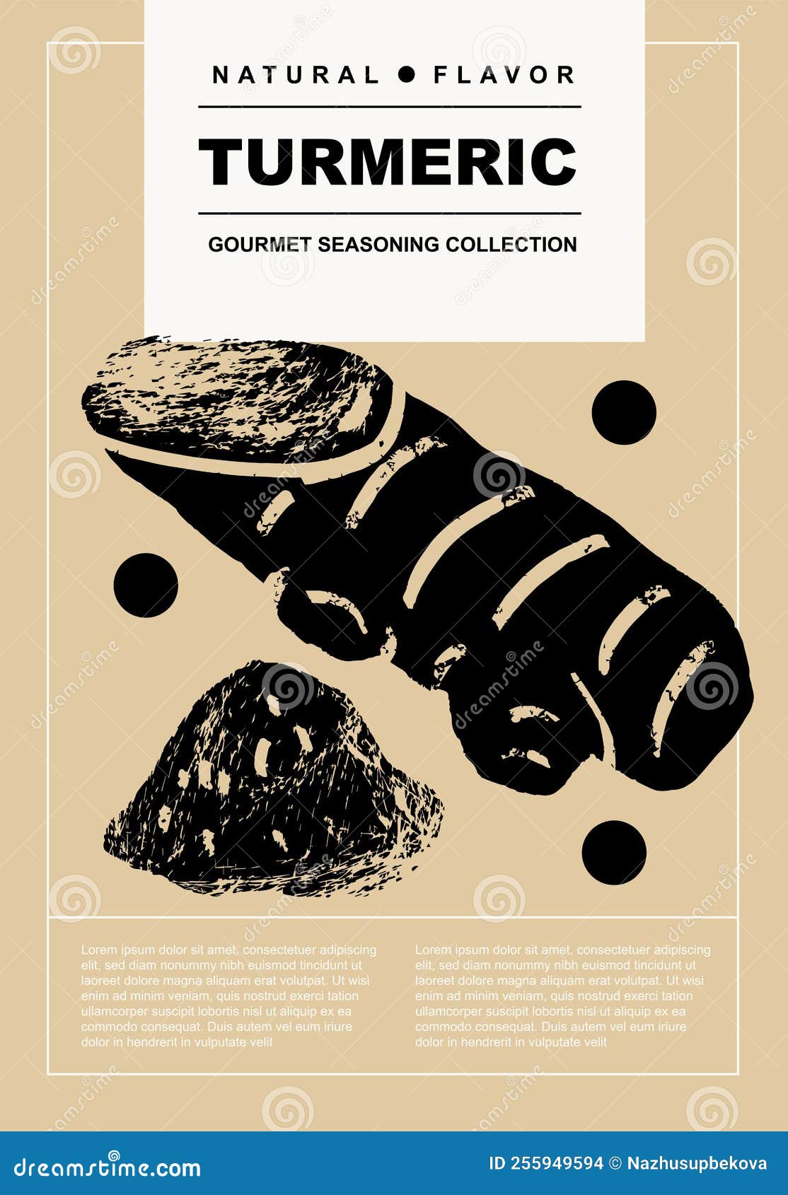 Turmeric. Set of Posters of Spices, Herbs, Organic Product in a ...