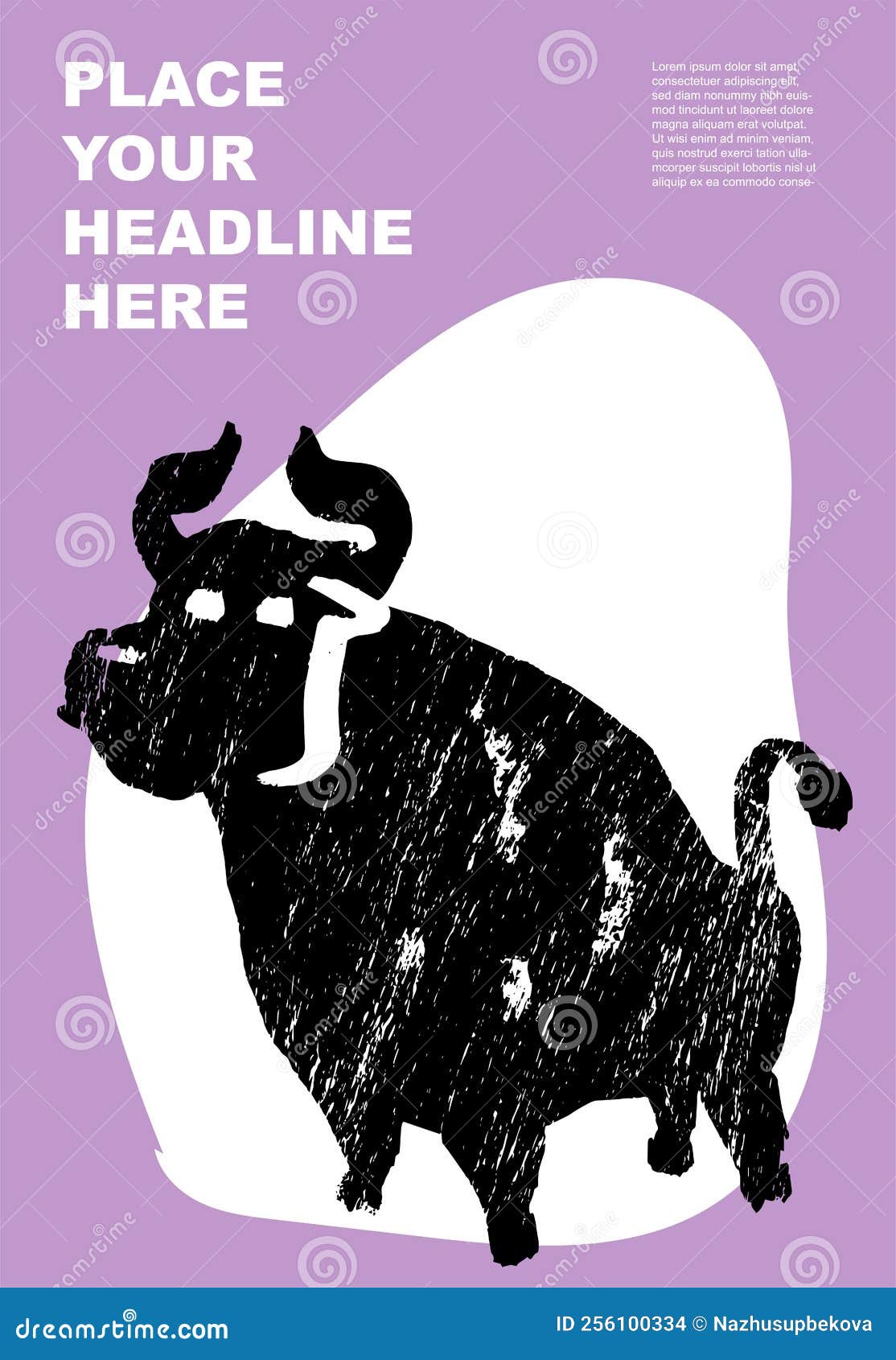 Yak, Bull. Abstract Domesticated Animal Poster. Jungle, Forest. Set of ...