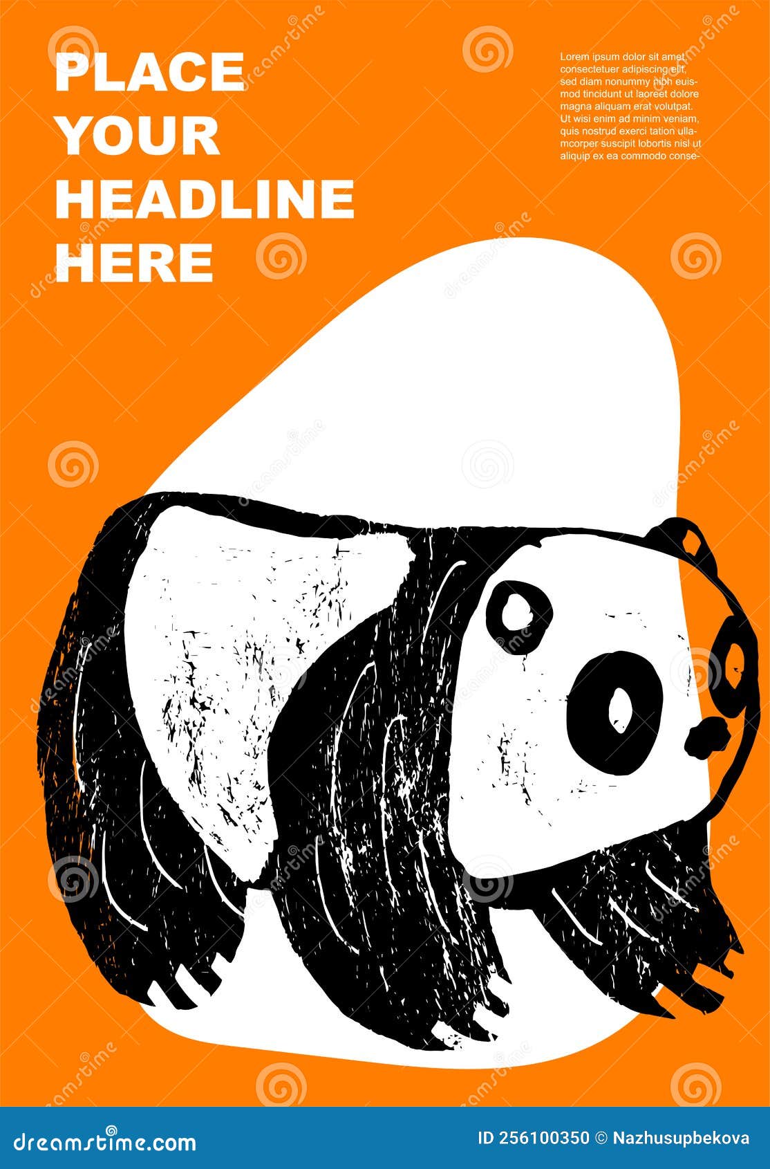 Panda. Abstract Wild Animal Poster. Jungle, Forest. Set of Contemporary ...