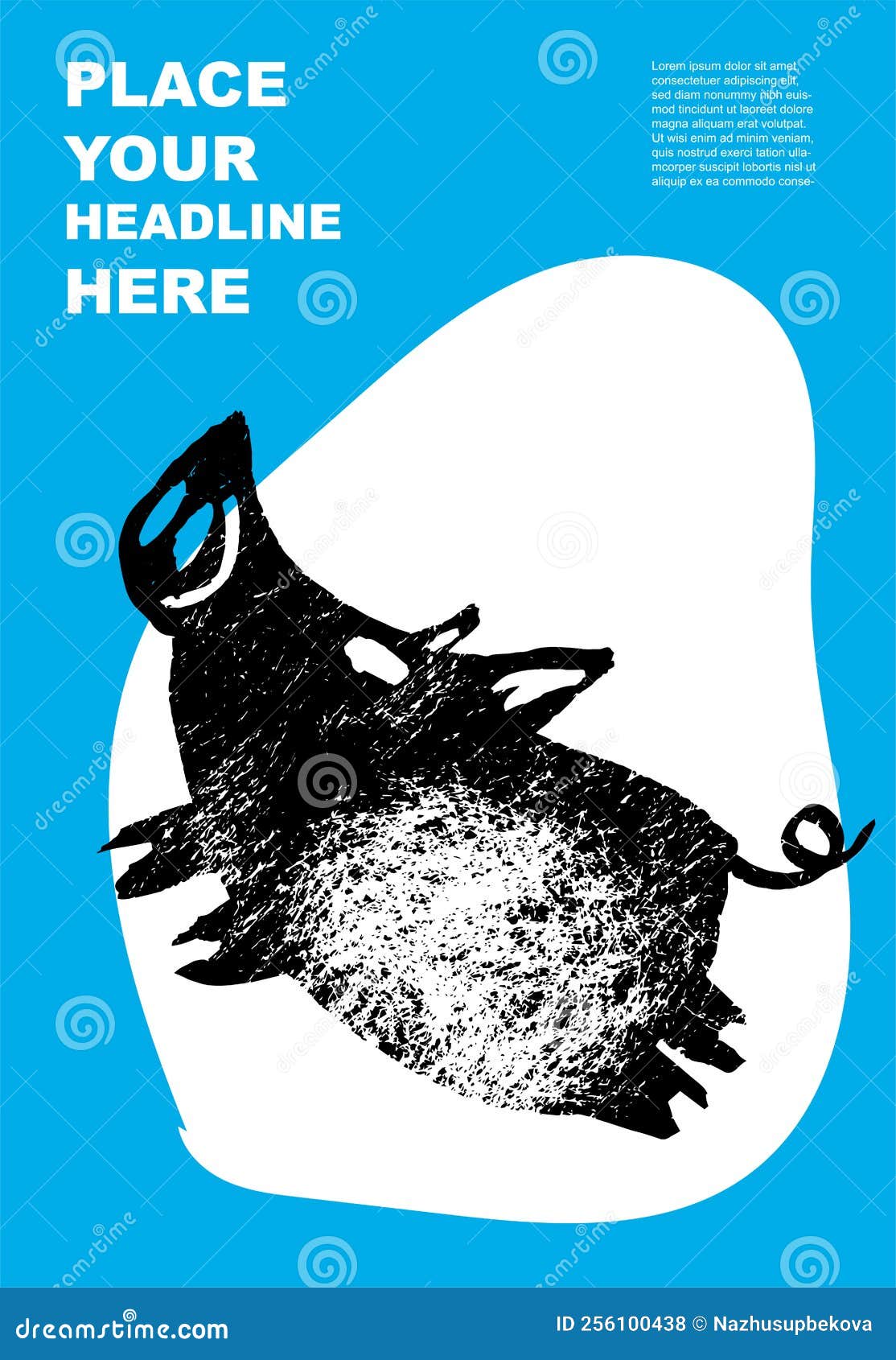 Pig. Abstract Domesticated Animal Poster. Jungle, Forest. Set Of ...