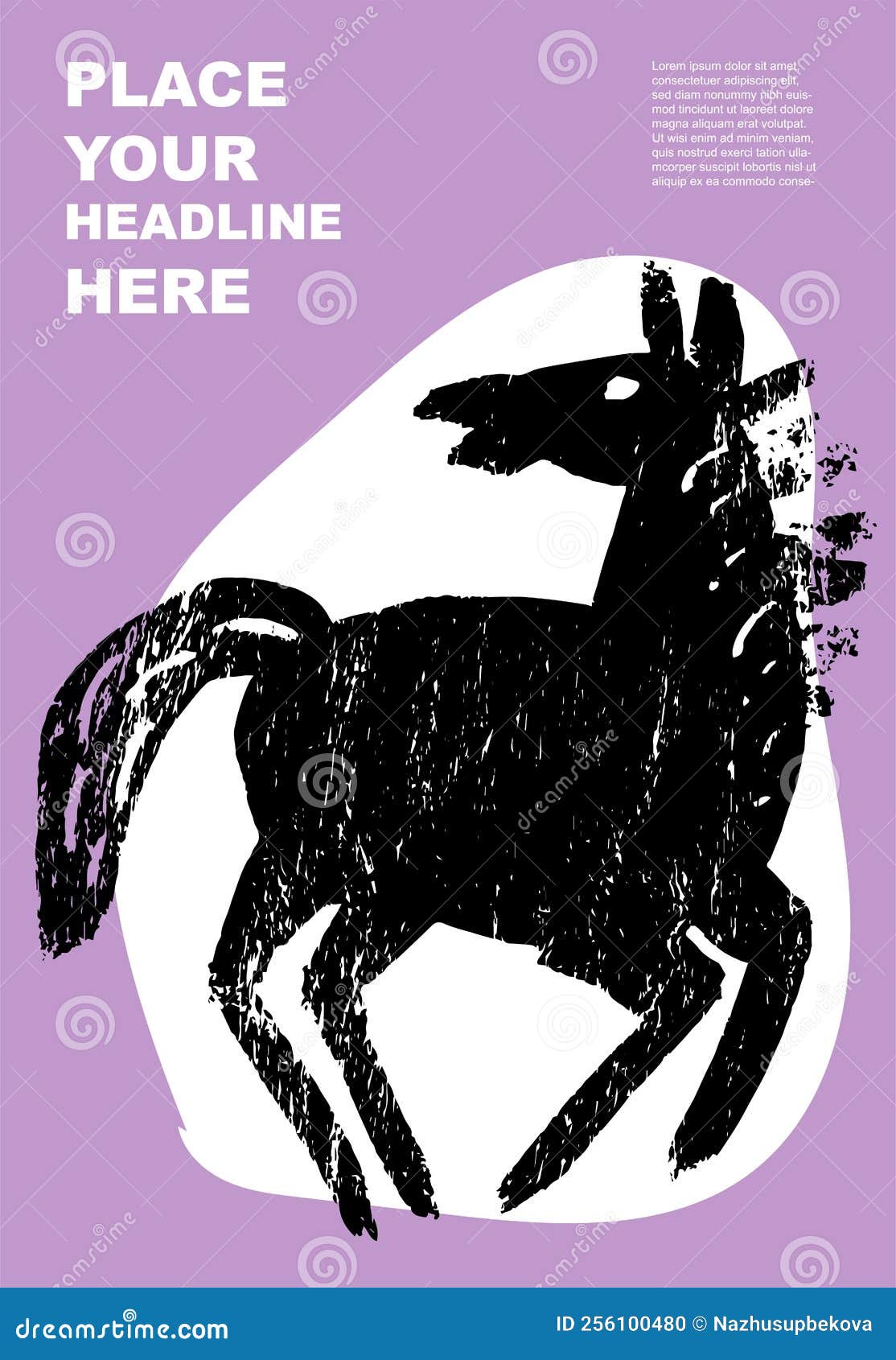 Pig. Abstract Domesticated Animal Poster. Jungle, Forest. Set Of ...