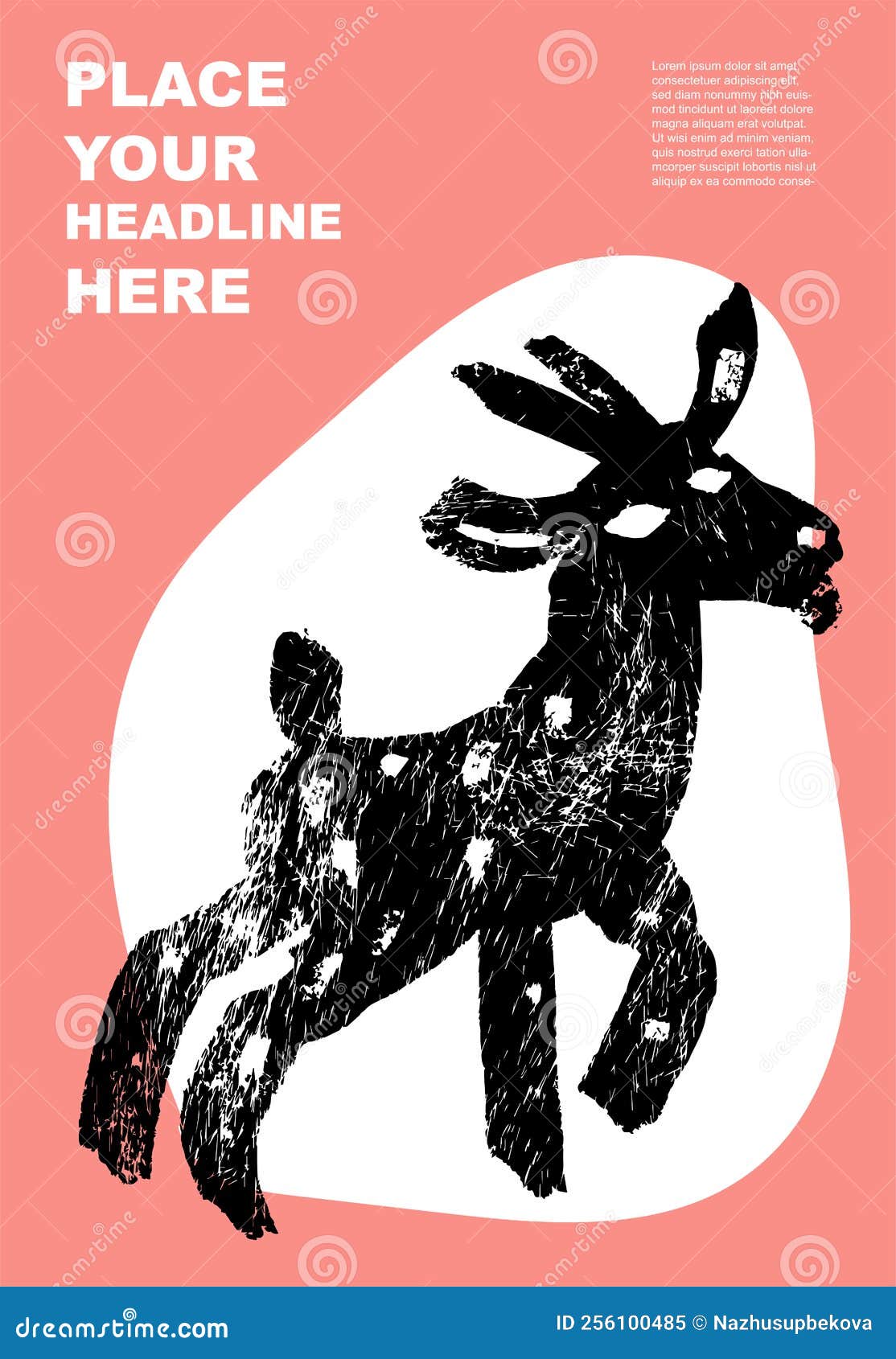 Goat. Abstract Domesticated Animal Poster. Jungle, Forest. Set of ...