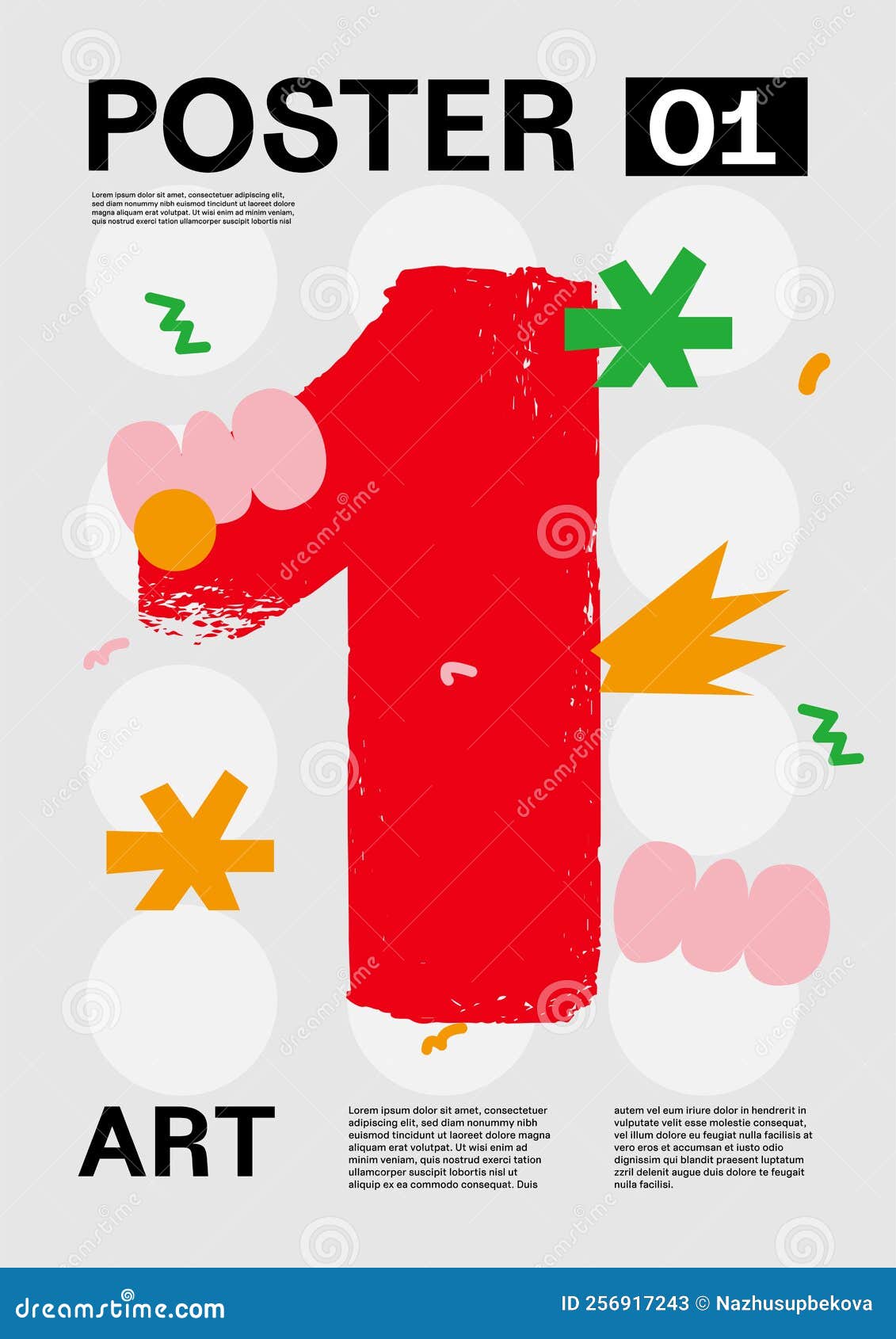 Figure 1. Poster Layout Design. Numbers. Cute Font. Template Poster ...