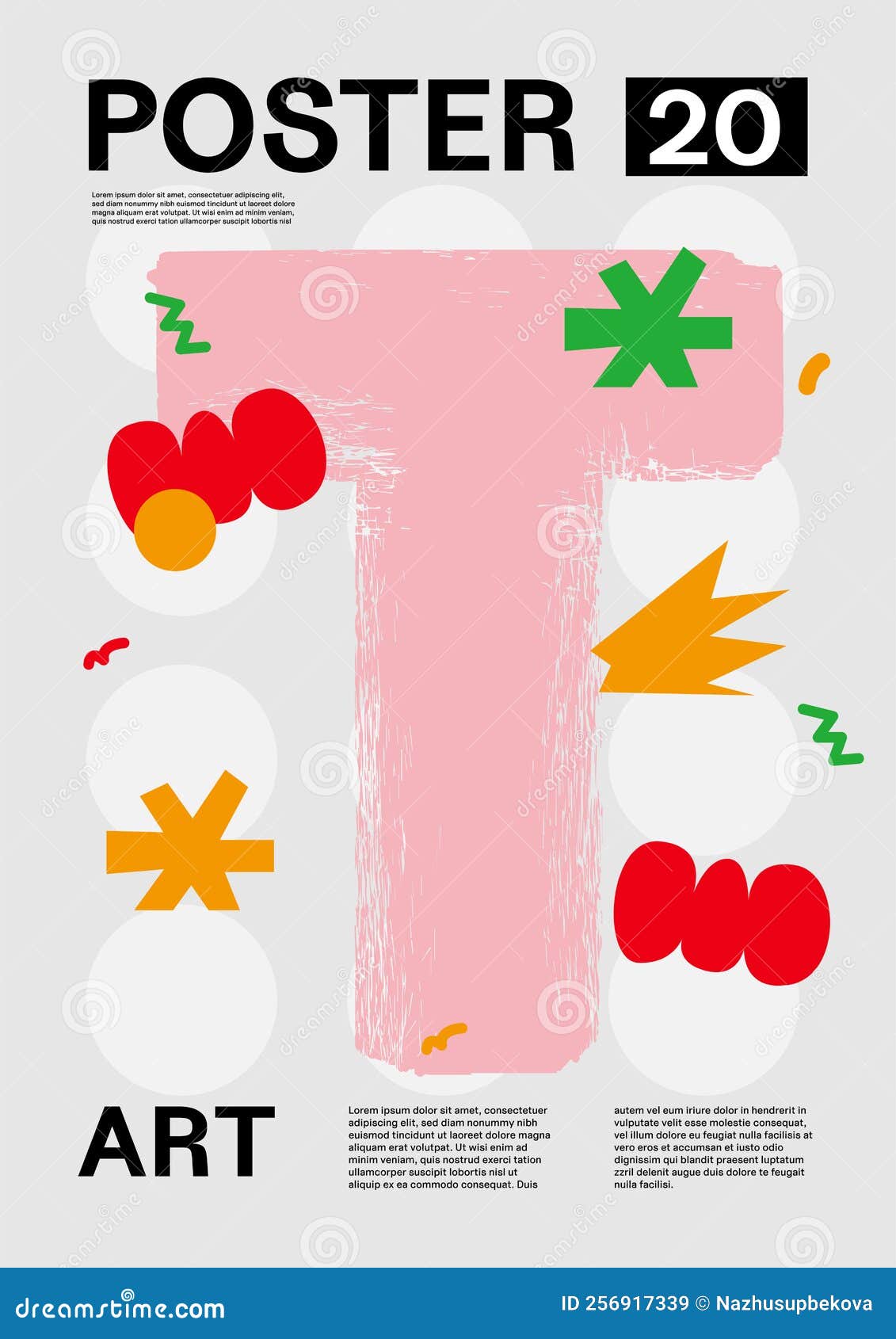 Letter T. Poster Layout Design. Alphabet. Cute Font. Template Poster ...