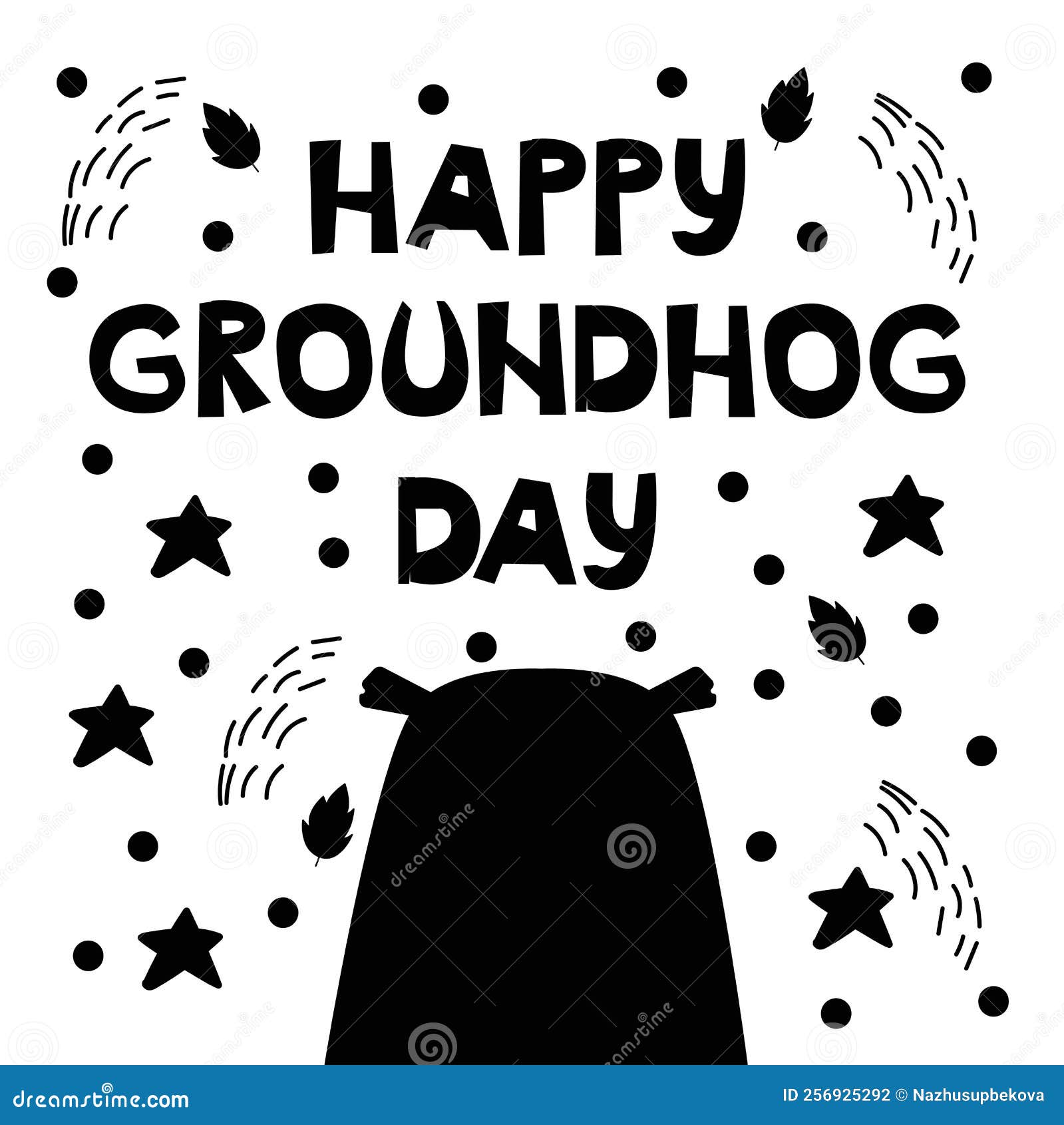 Happy Groundhog Day. Trendy Abstract Art Templates with Groundhog, Snow ...