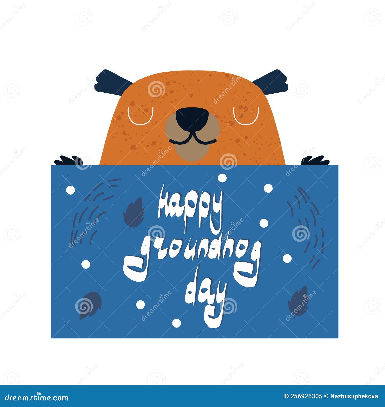 Happy Groundhog Day. Trendy Abstract Art Templates with Groundhog, Snow ...