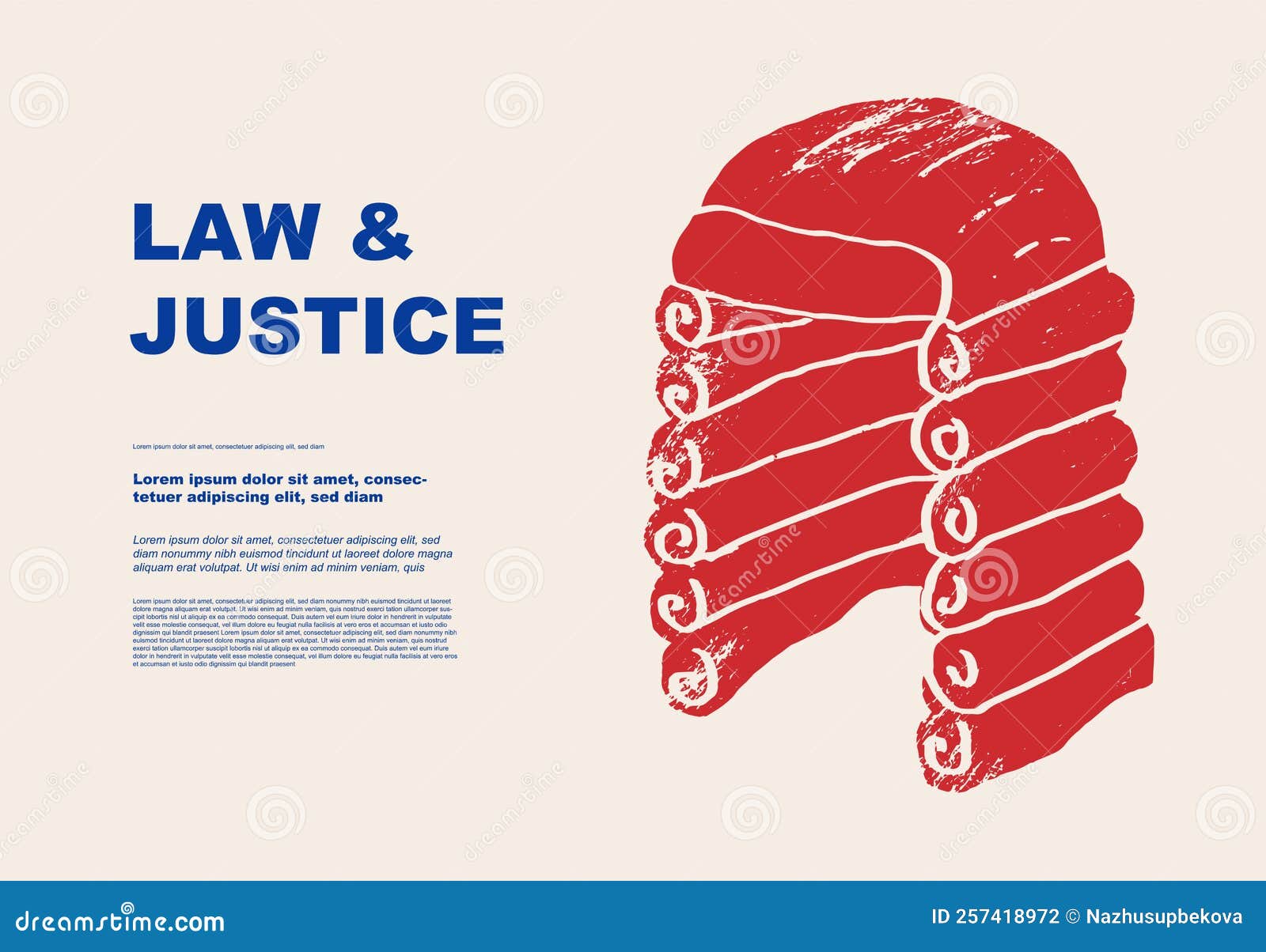 Judge S Headdress, Wig. Concept of Law Justice. Set of Posters Stock ...