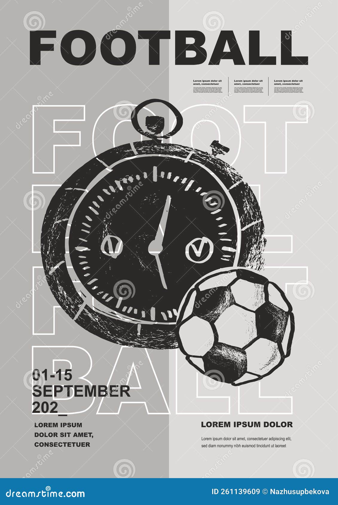 Timer, Soccer, Stopwatch, Time, Football Pitch Background. Stock Vector ...