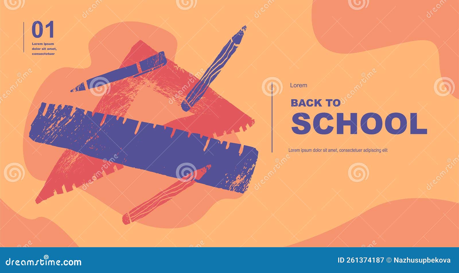 Triangular Ruler, Pen, Marker, Pencil. Abstract, Vector Illustrations ...