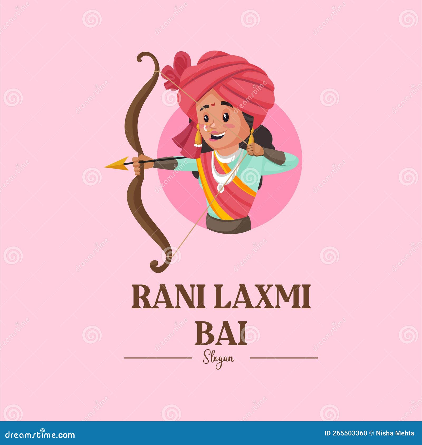Rani Laxmi Bai Vector Mascot Logo | CartoonDealer.com #265503360