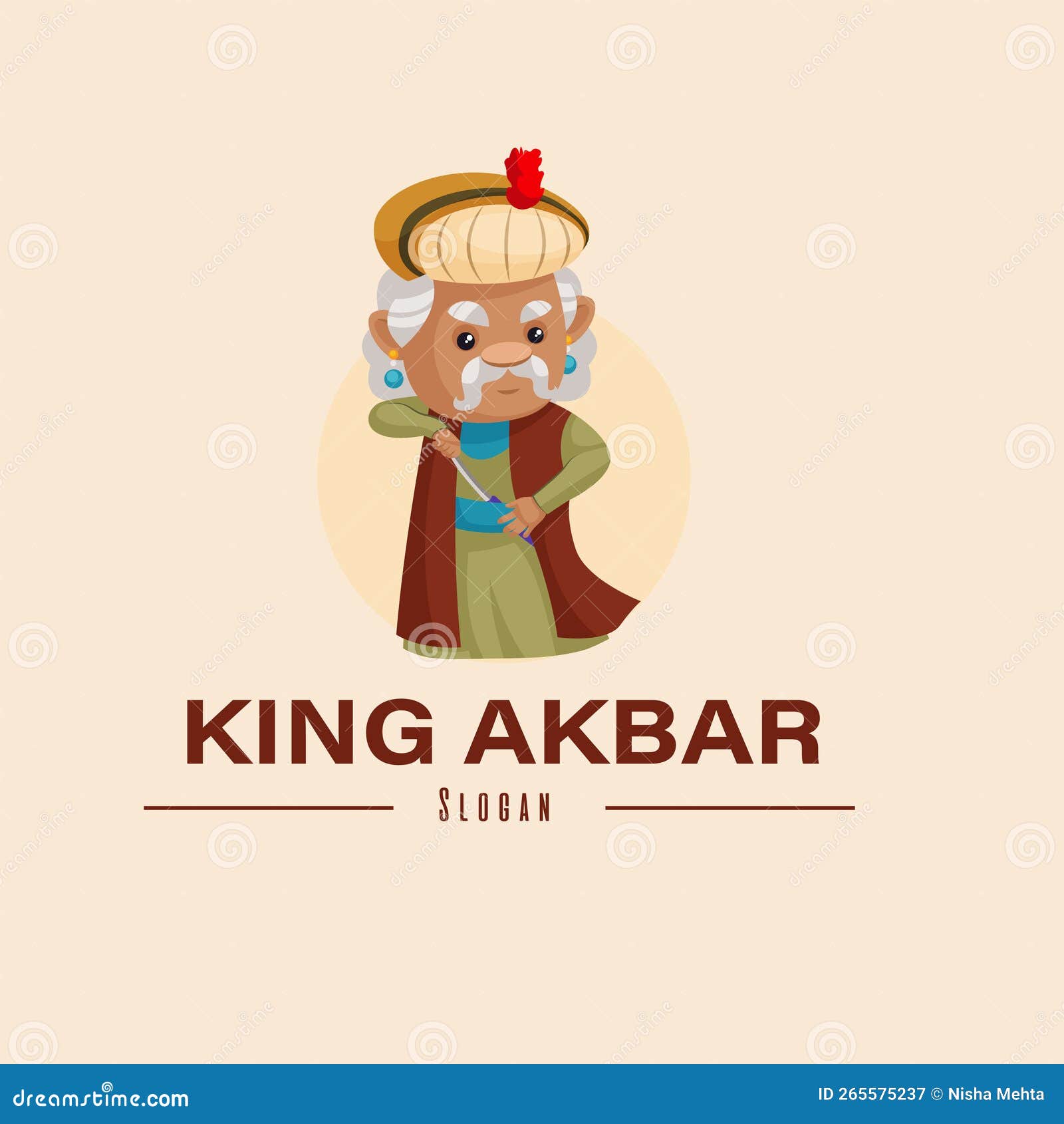 King Akbar Vector Mascot Logo Stock Vector - Illustration of abstract ...