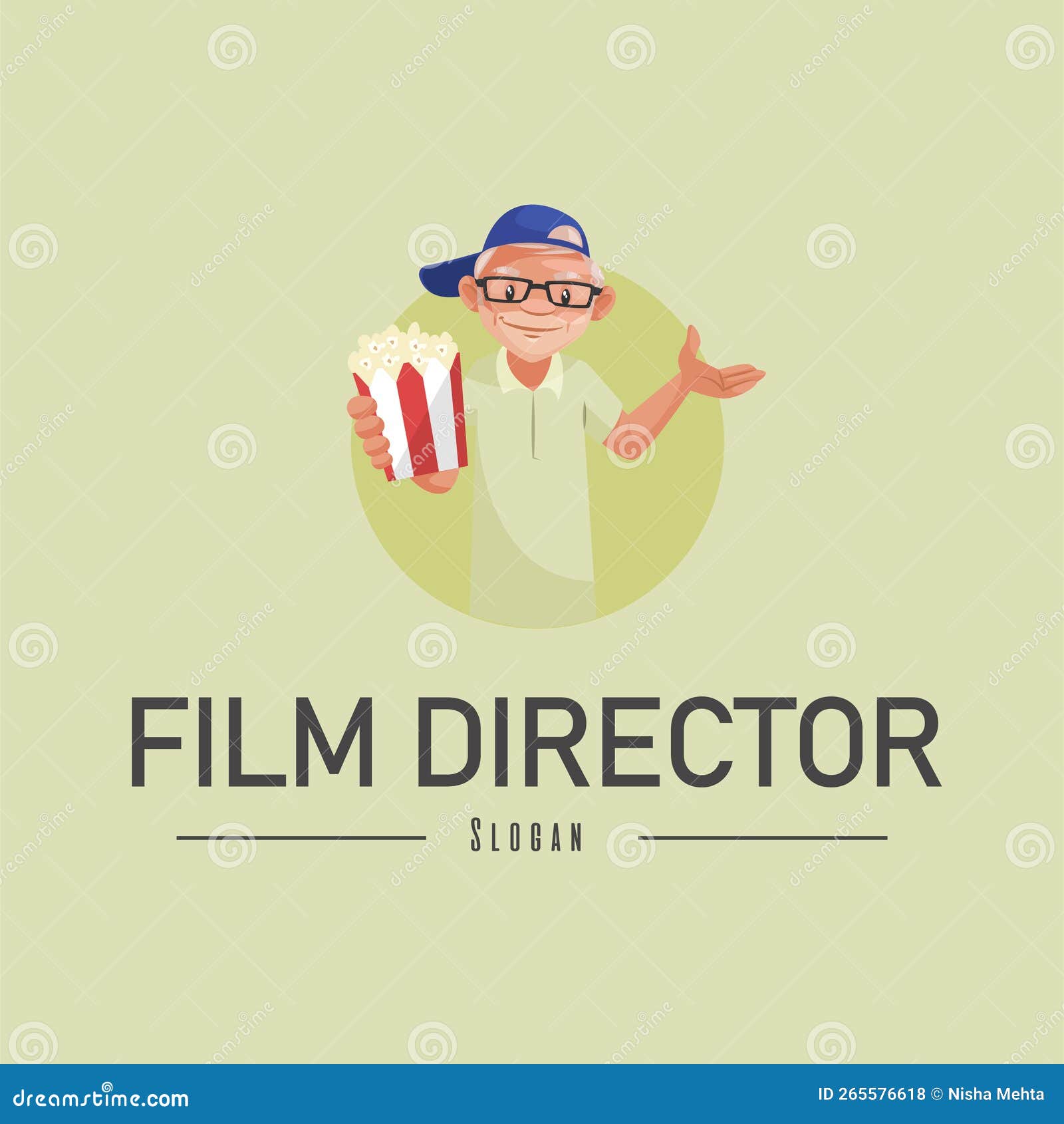 Film Director Vector Mascot Logo Stock Vector - Illustration of happy ...