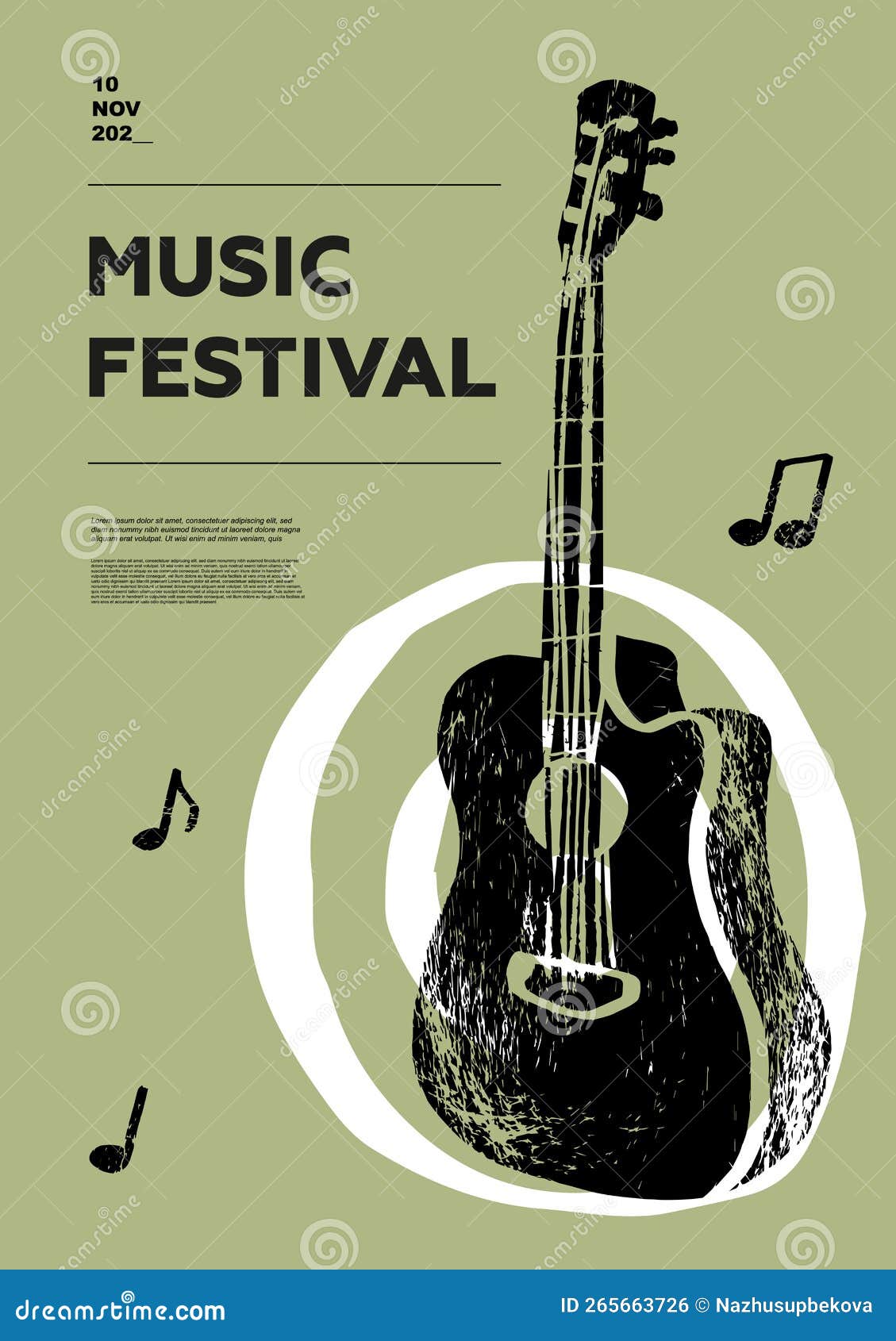 Guitar, Bracket, Quadrant, Folk. Music Festival Poster. Stock Vector ...
