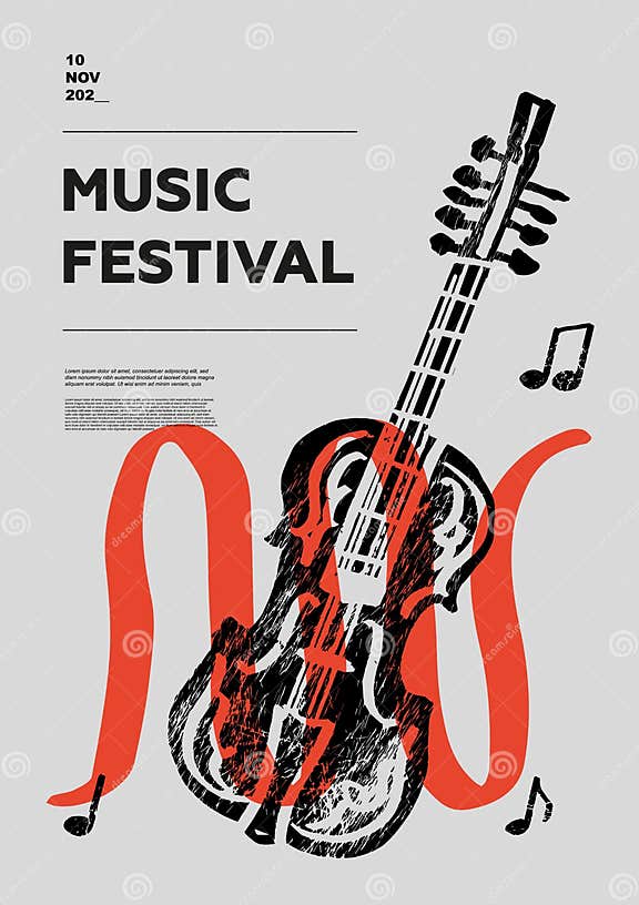 Hardanger Fiddle, Hardingfele, Folk. Music Festival Poster. Stock ...