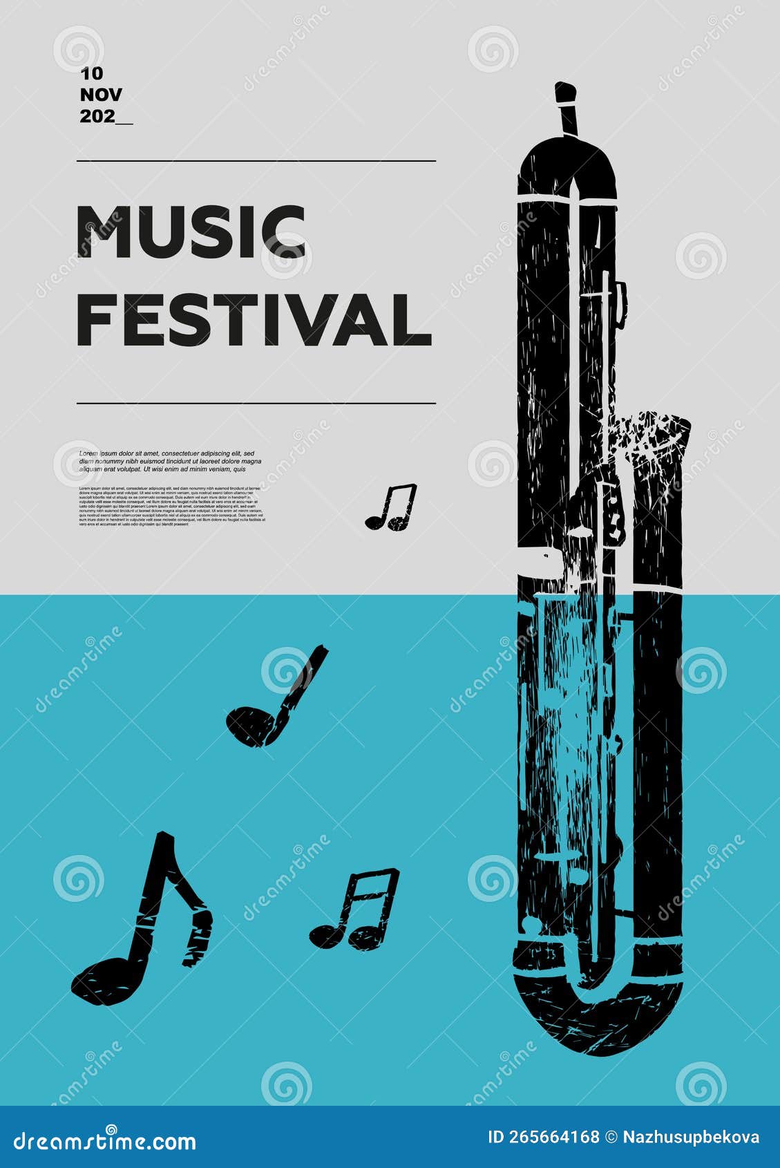 ?ontrabassoon, Double Bassoon. Music Festival Poster Stock Vector ...
