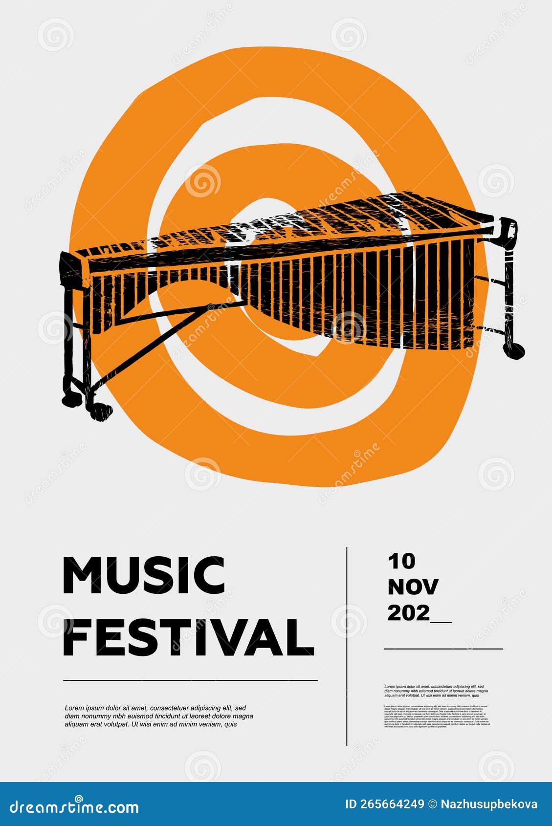 Marimba, Vibraphone. Music Festival Poster. Stock Vector - Illustration ...