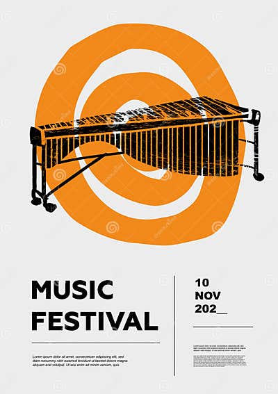 Marimba, Vibraphone. Music Festival Poster. Stock Vector - Illustration ...