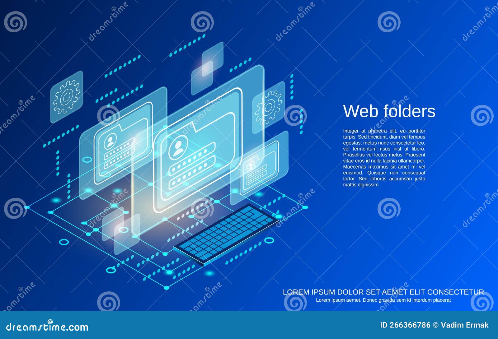 Web Folders 3d Isometric Vector Concept Stock Illustration ...