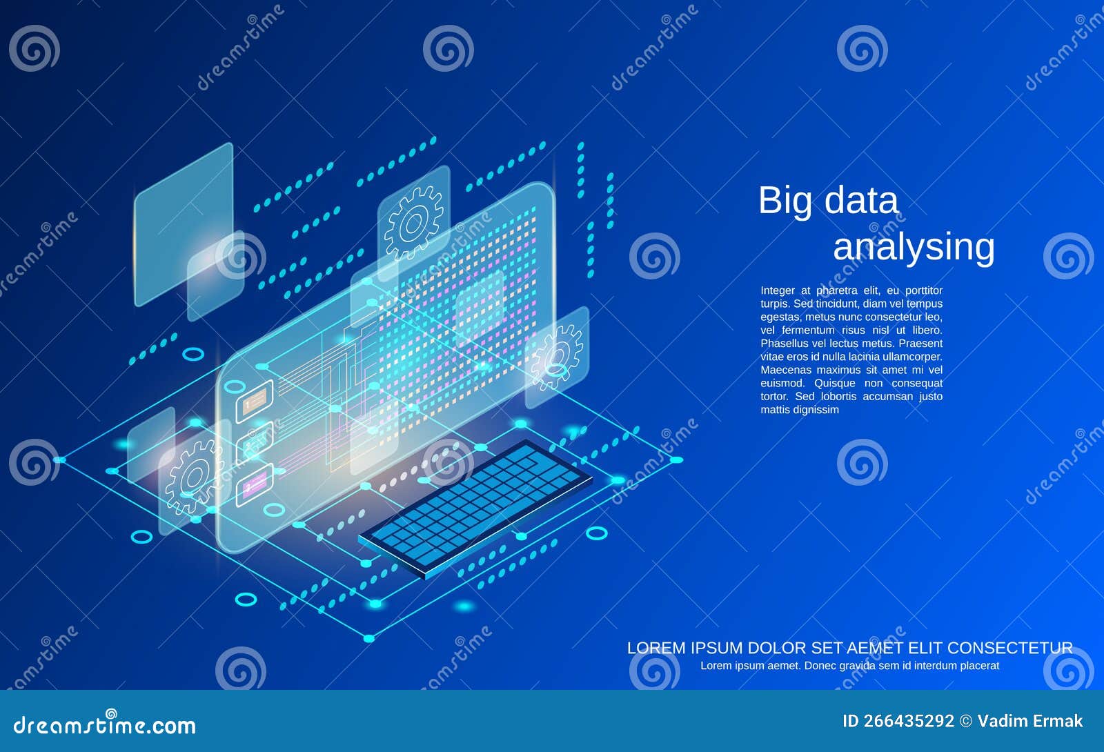 Big Data Computing Isometric Vector Concept Stock Vector - Illustration of communication ...